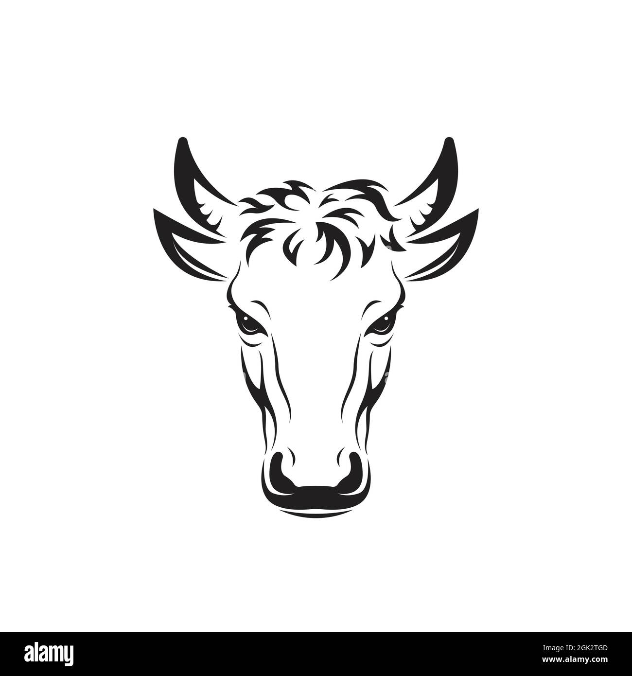 Vector of bull head design on white background. Easy editable layered ...