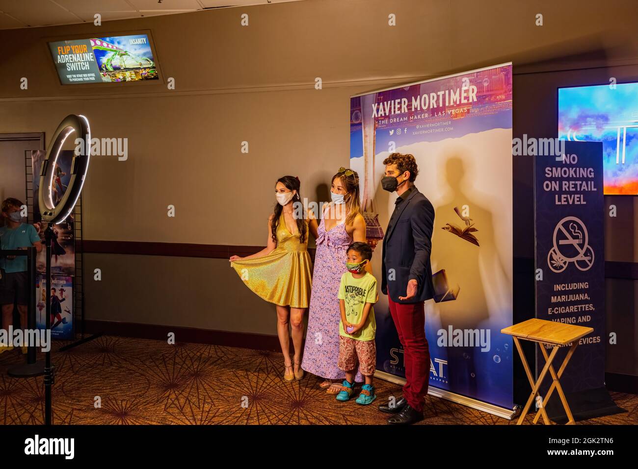 Las Vegas, AUG 16, 2021 - Xavier Mortimer taking picture with guest in ...