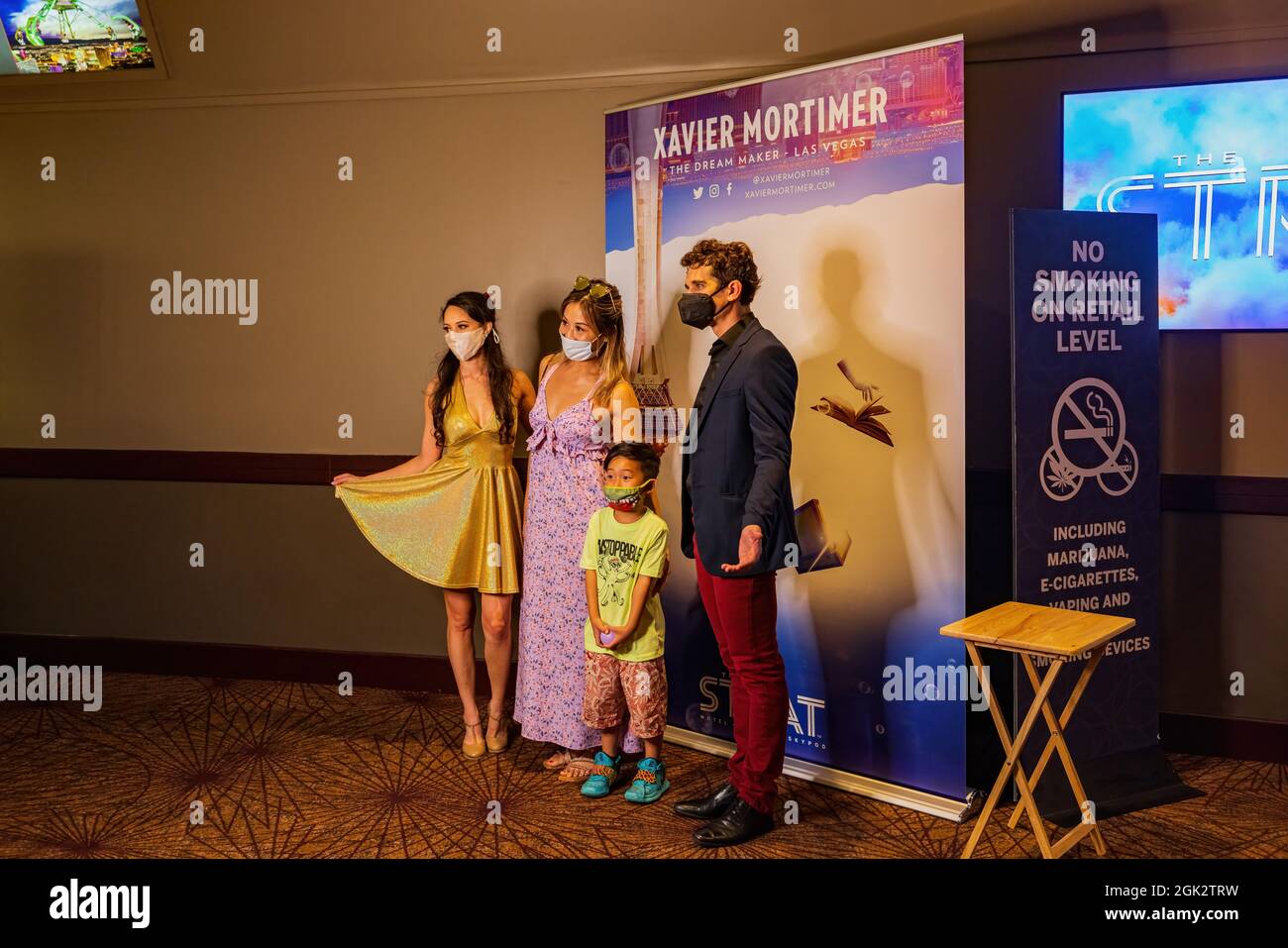 Las Vegas, AUG 16, 2021 - Xavier Mortimer taking picture with guest in ...