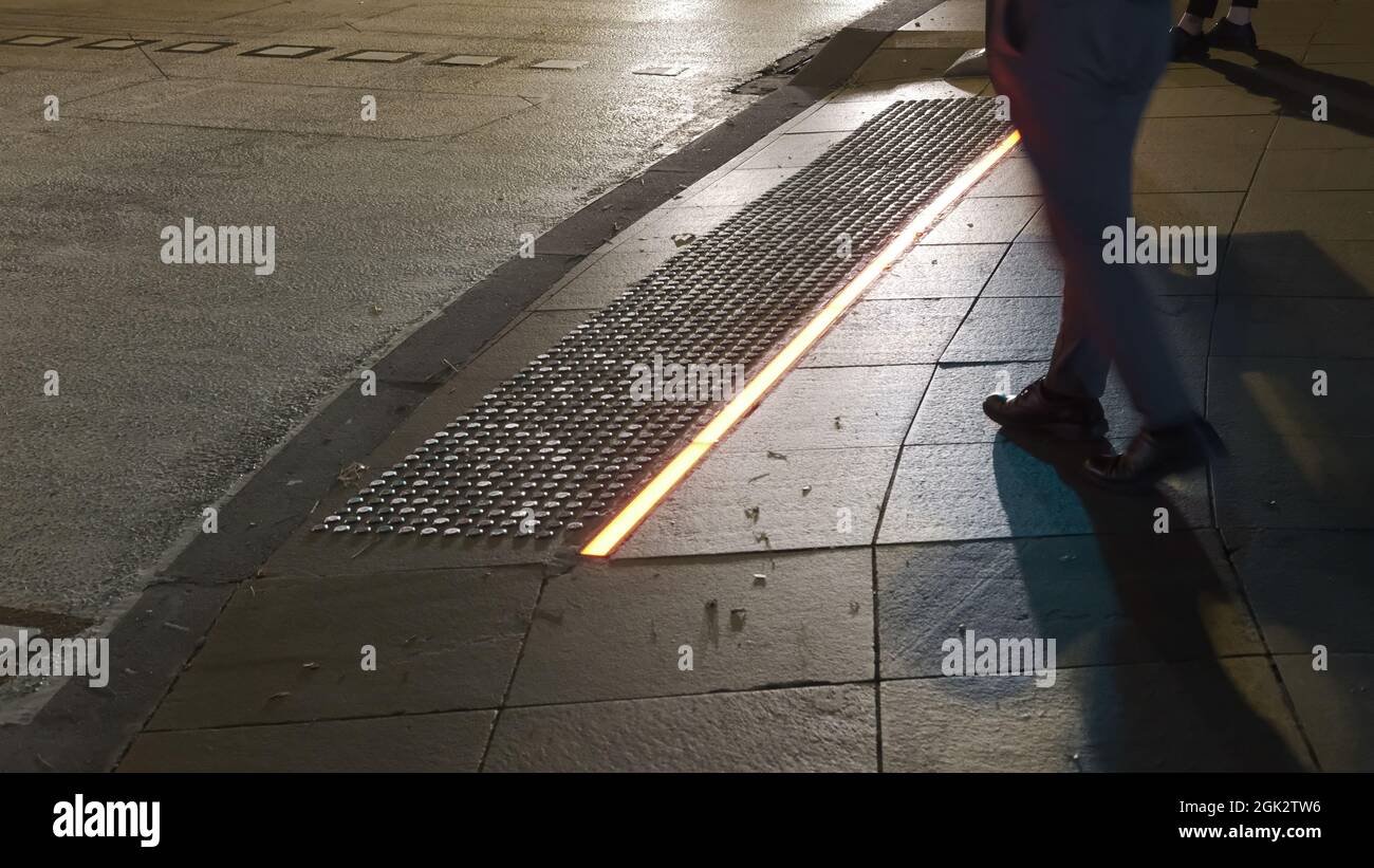 Pedestrian Red Light Line Orchard Road Singapore at Night Stock Photo ...