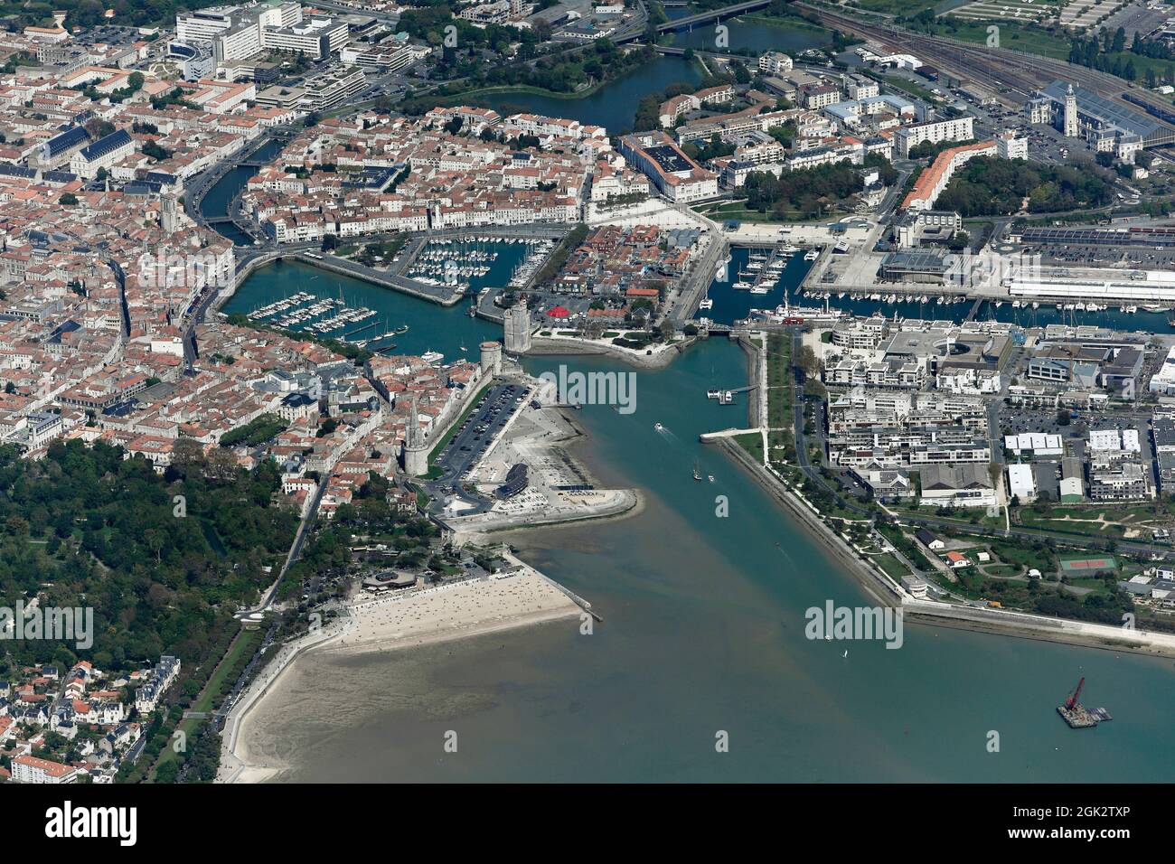 FRANCE CHARENTE-MARITIME (17)AERIAL VIEW OF LA ROCHELLE HARBOUR Stock ...