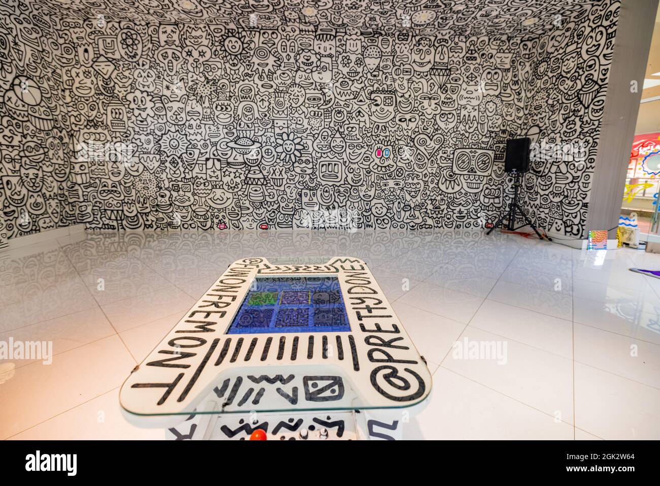 Las Vegas, SEP 1, 2021 - Pretty Done art show display in the Fashion ...