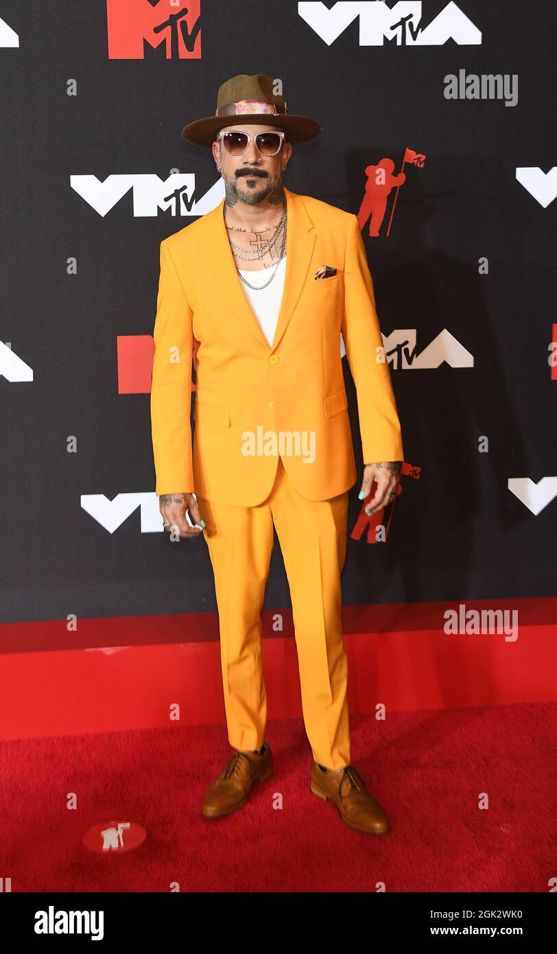 AJ McLean attends the 2021 MTV Video Music Awards at Barclays Center on ...