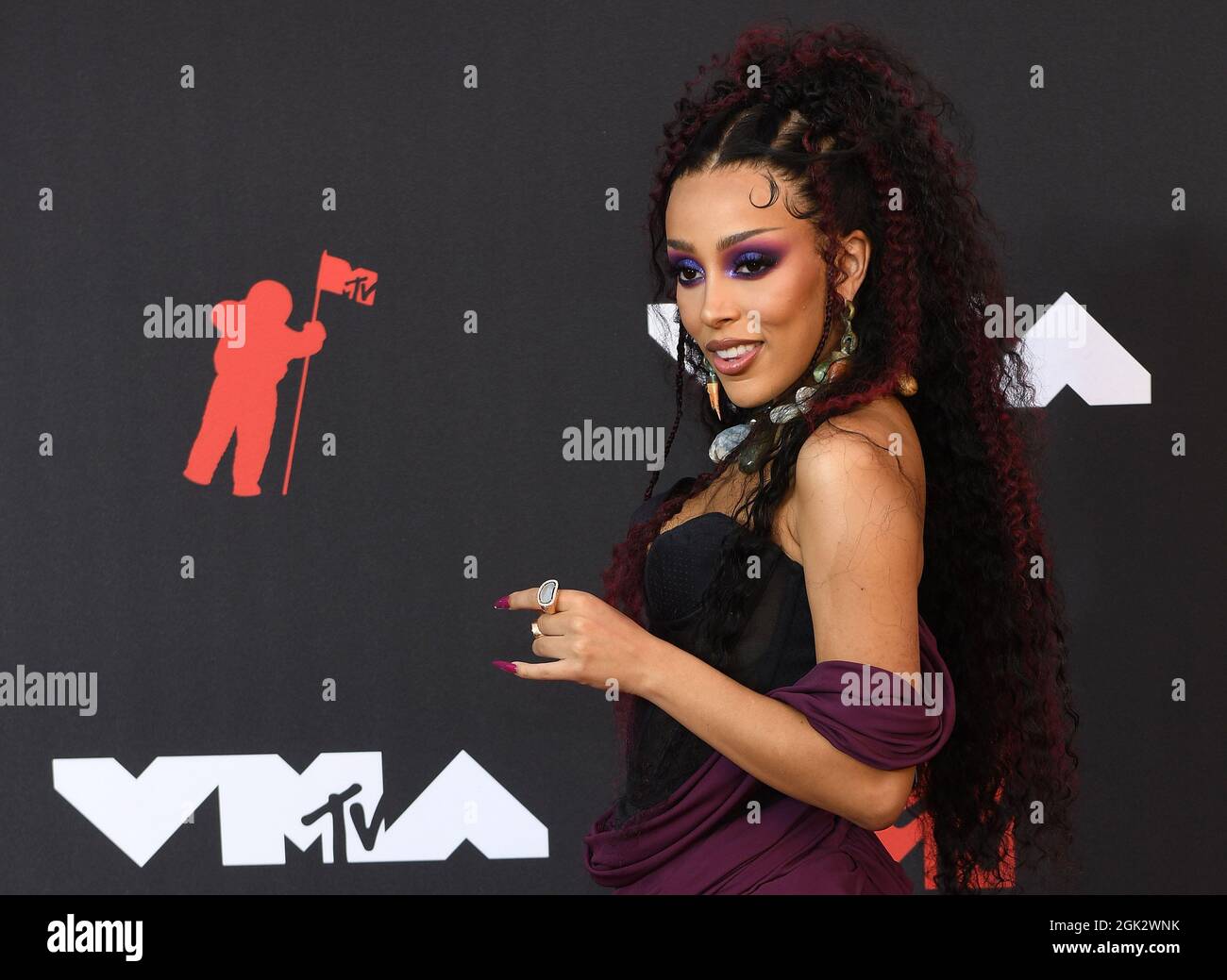 Doja Cat attends the 2021 MTV Video Music Awards at Barclays Center on ...