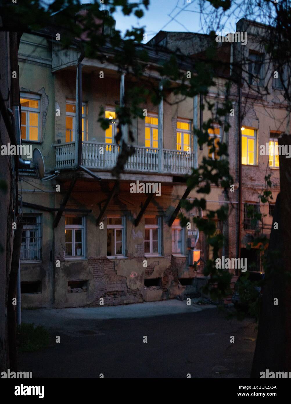 Evening Tbilisi streets relaxation travel in cultural heritage city ...