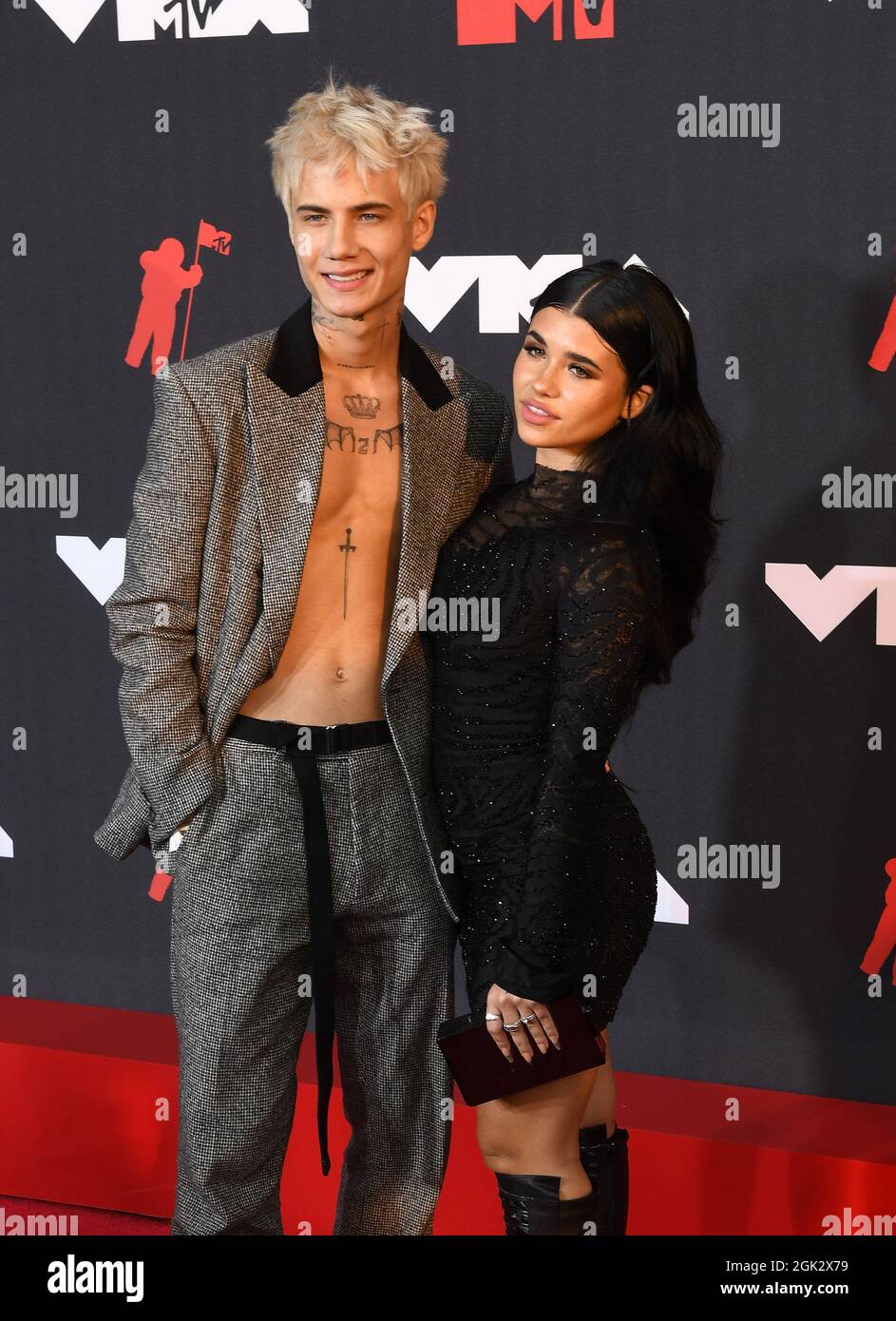 New York, USA. 12th Sep, 2021. Jaden Hossler, Nessa attend the 2021 MTV ...