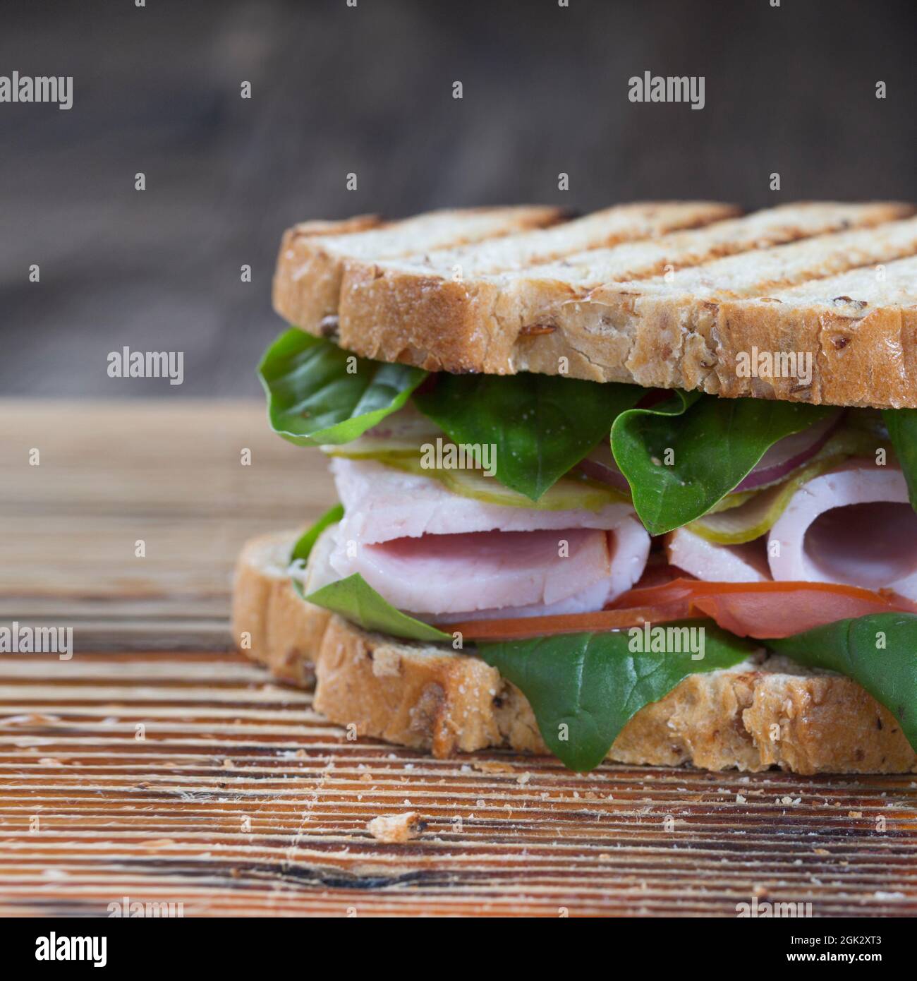 European fast food sandwich with meat and vegetables, quick snack Stock ...