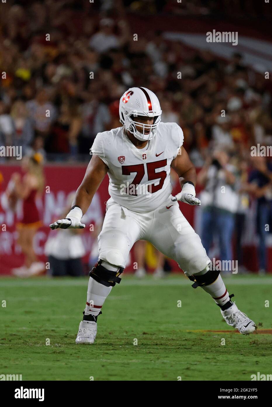 September 11, 2021 Stanford Cardinal offensive tackle Walter Rouse #75 ...