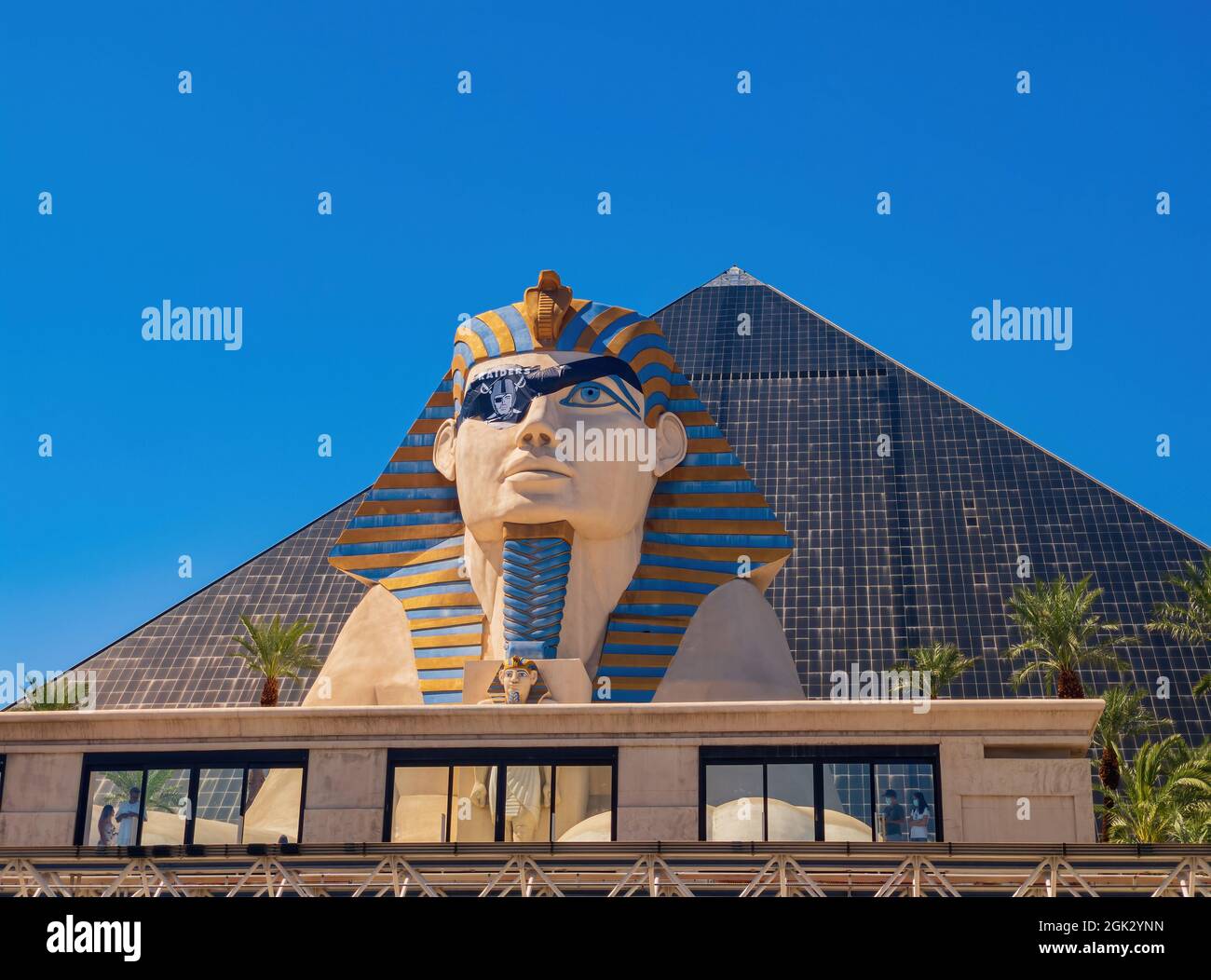 Las Vegas, SEP 12, 2021 - Raiders eye patch on the Sphinx of Luxor ...