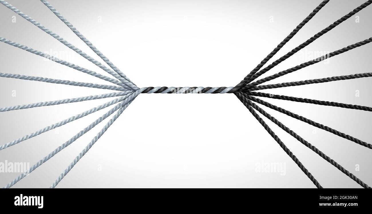 Two teams coming together as a symbol of organized groups uniting as an ...