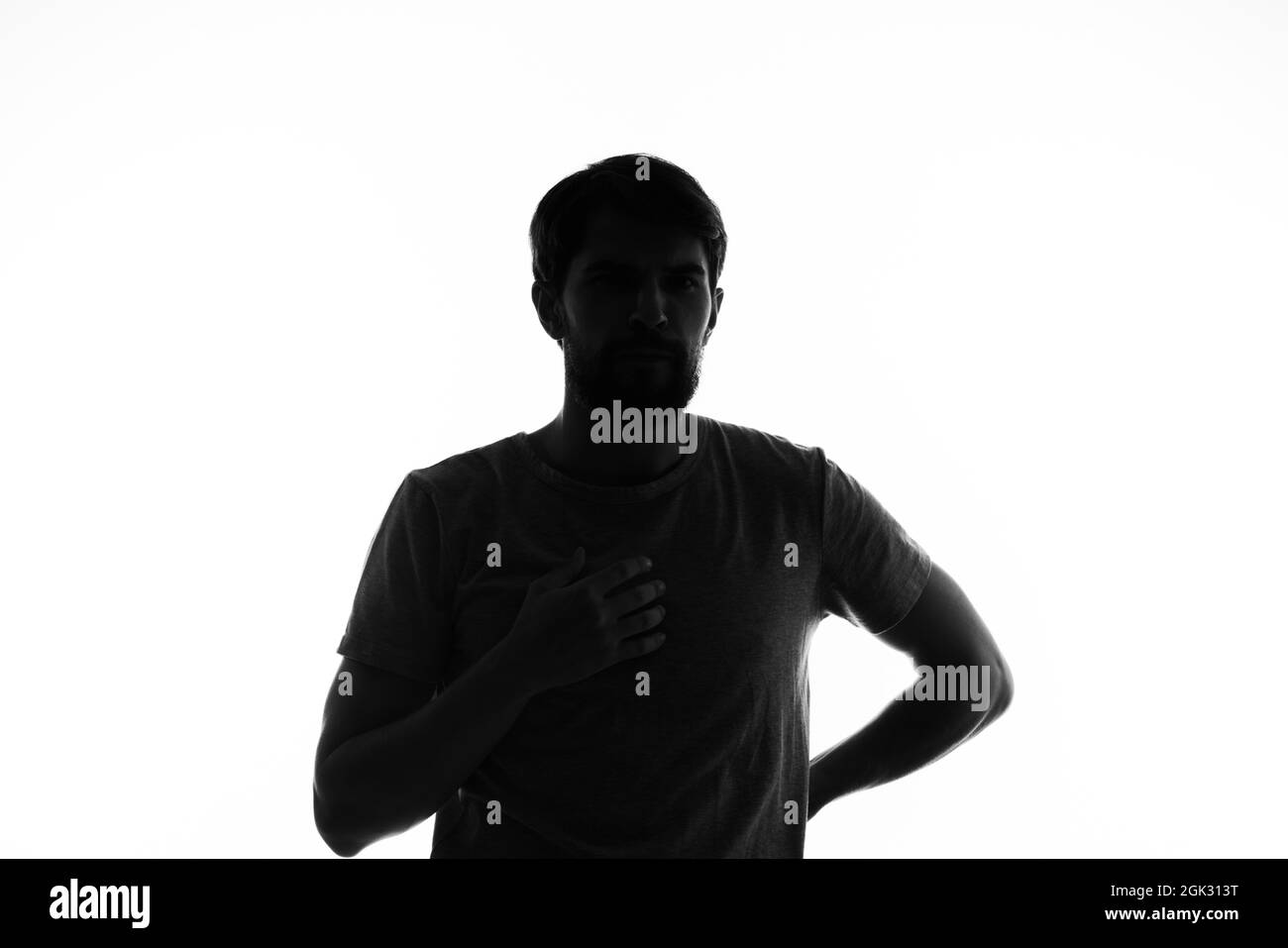 shadow men silhouette gesture hands emotions dispensing Stock Photo - Alamy