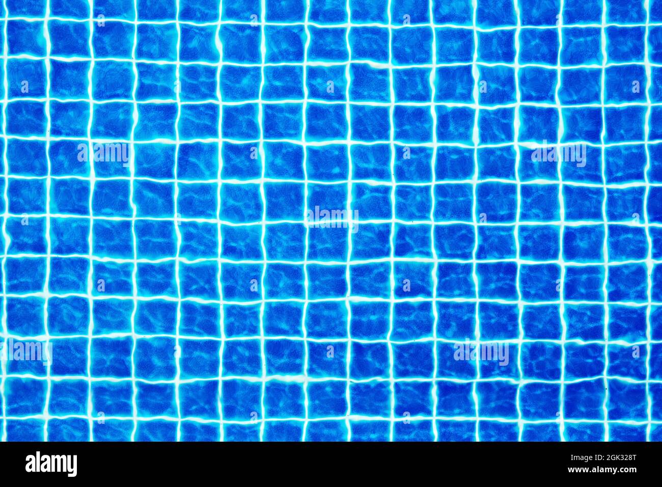 Swimming pool surface texture close up top view, blue water background ...