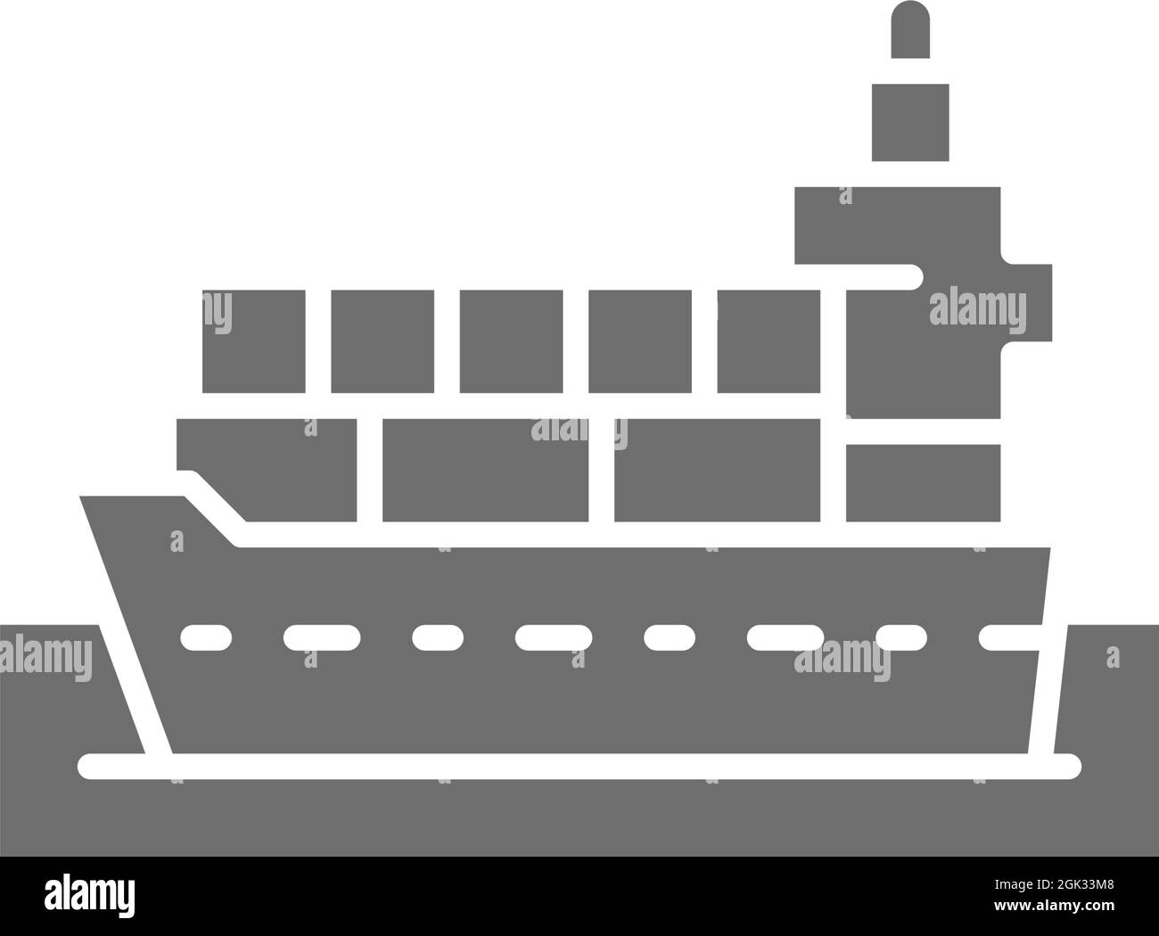 Vector cargo ship with parcels grey icon Stock Vector Image & Art - Alamy