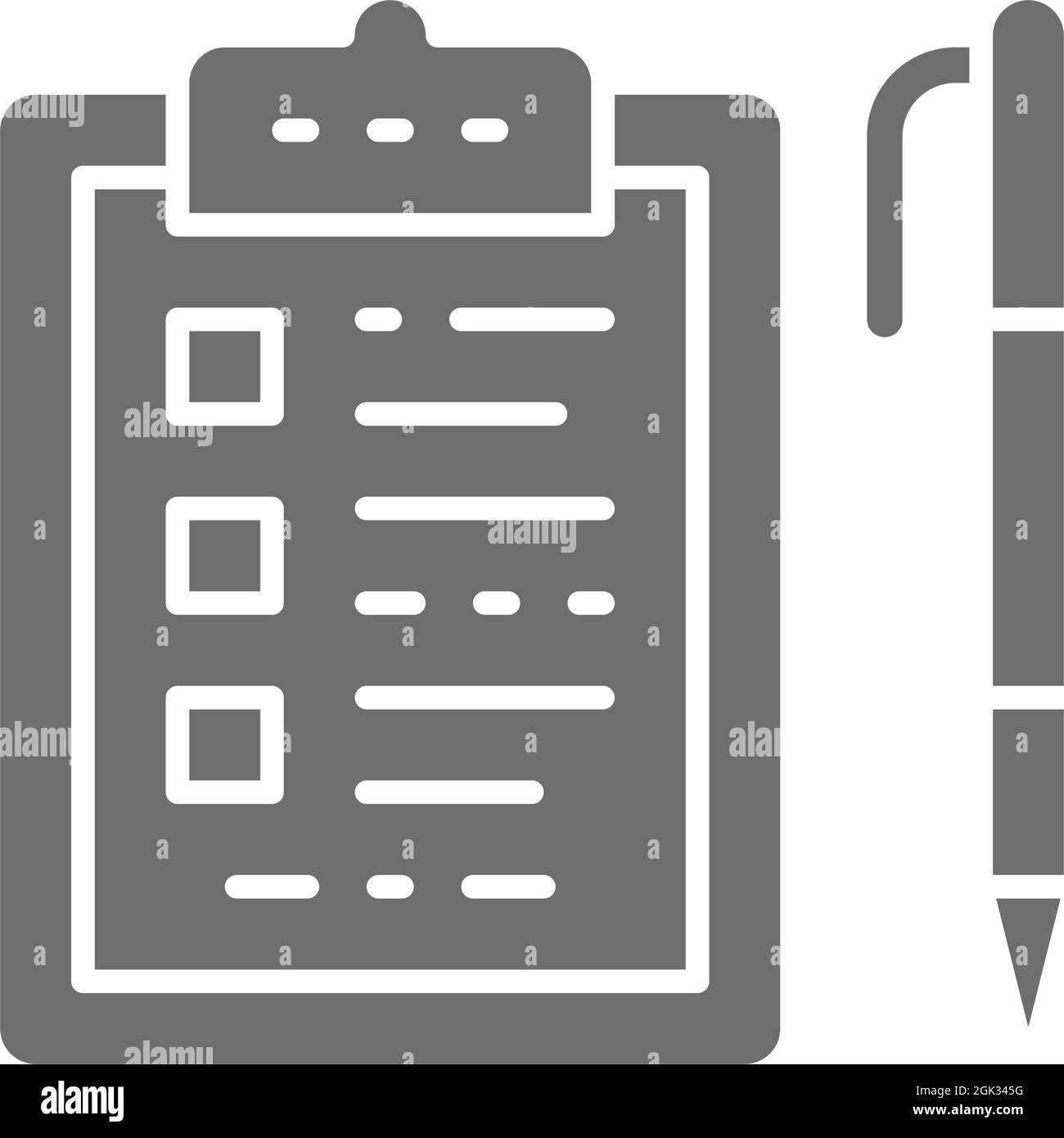Folder tablet with pen, checklist grey icon Stock Vector Image & Art ...