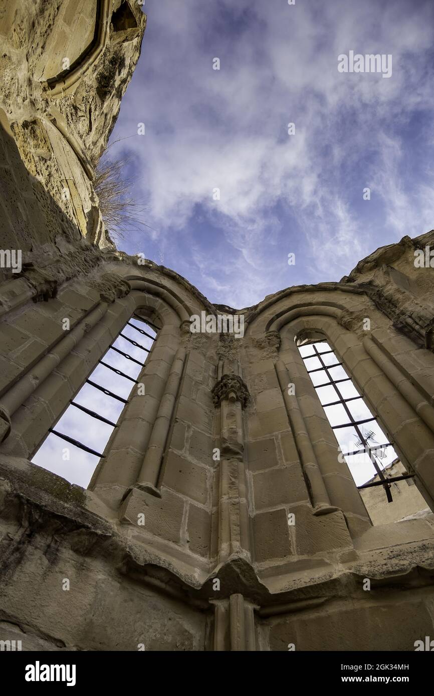 Detail of abandoned and destroyed medieval church, ruins Stock Photo ...