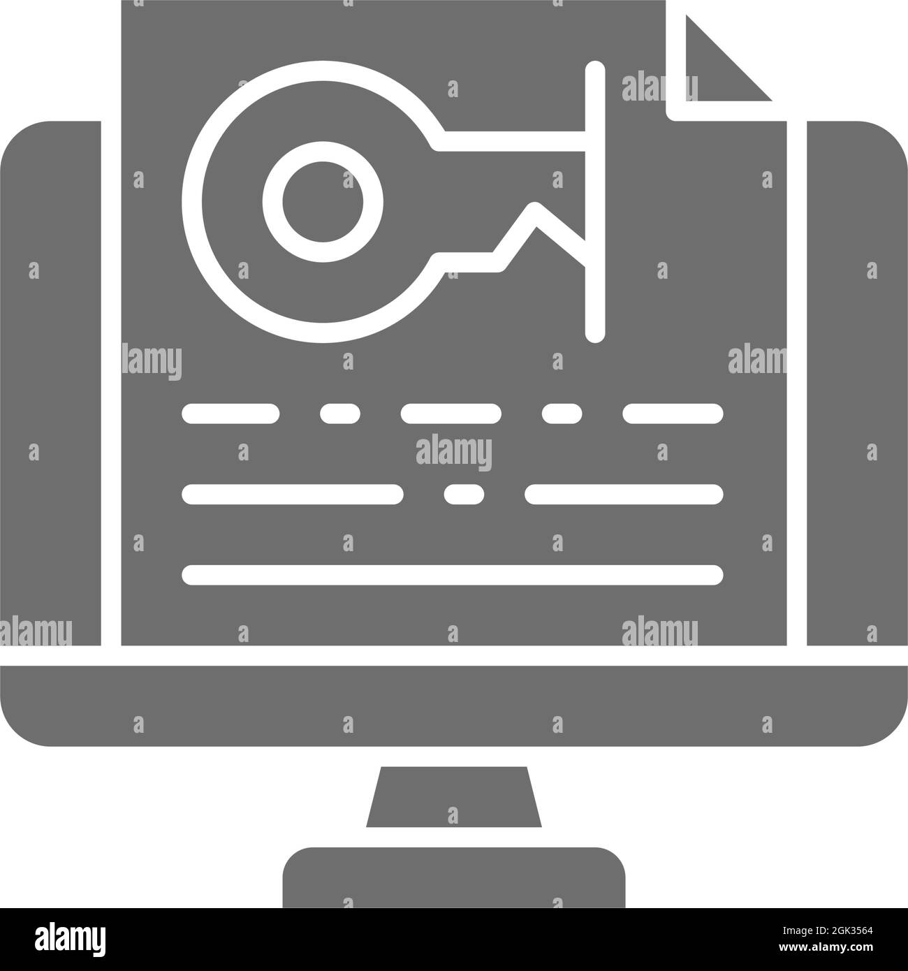 Monitor with password, text key grey icon Stock Vector Image & Art - Alamy