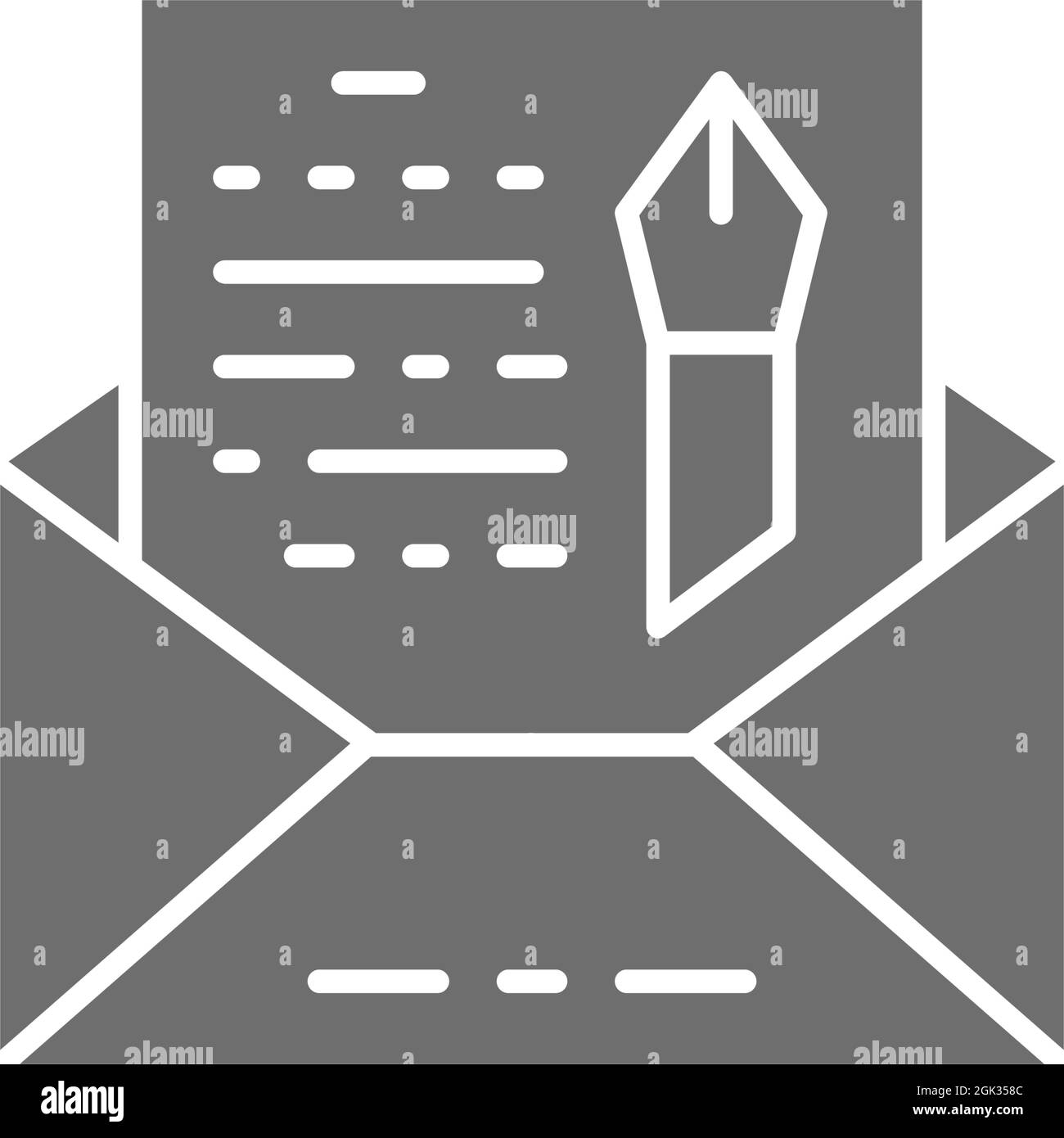 Vector envelope, novel, freehand letter grey icon Stock Vector Image ...