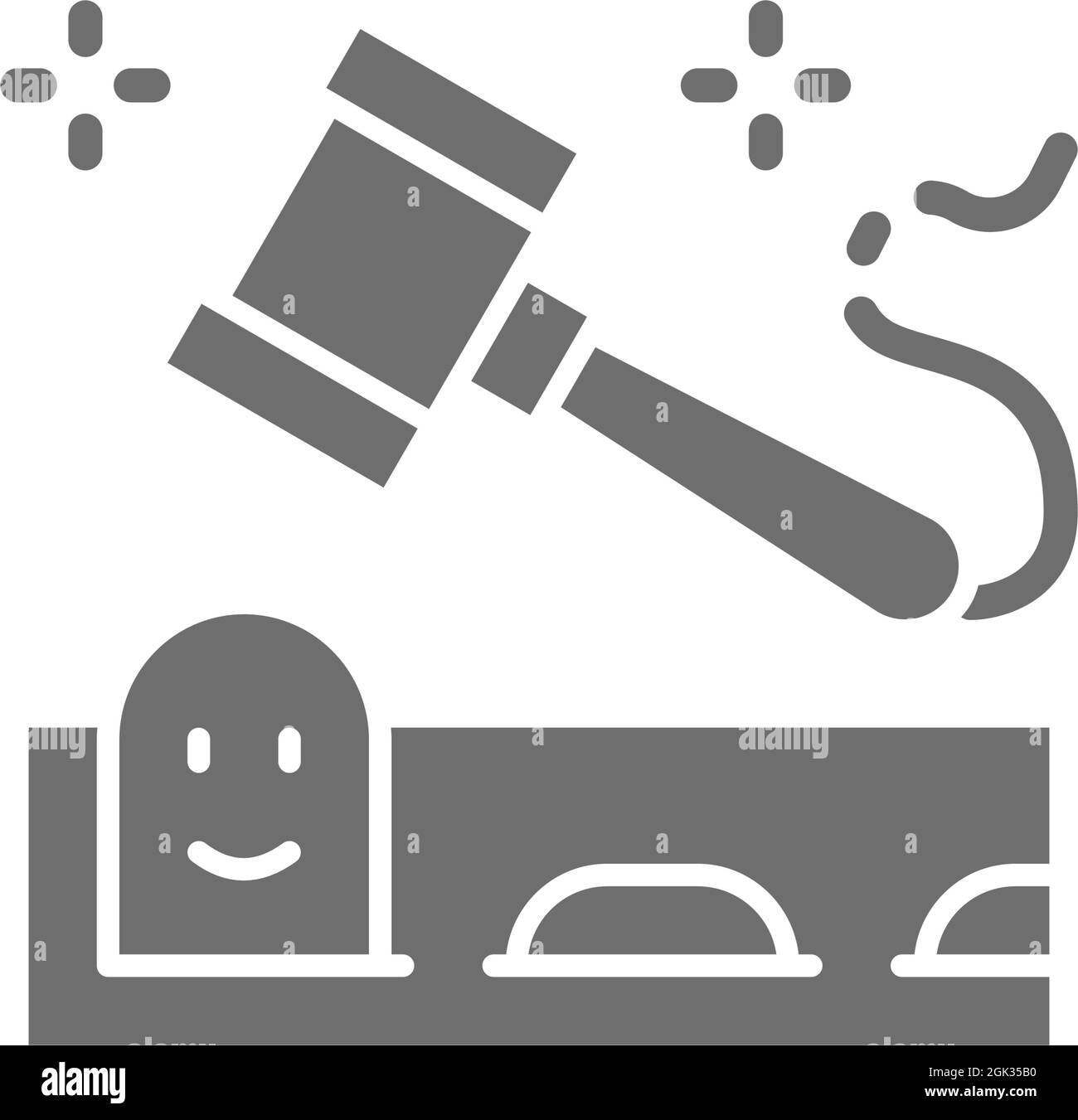 Whack mole game with hammer grey icon Stock Vector Image & Art - Alamy