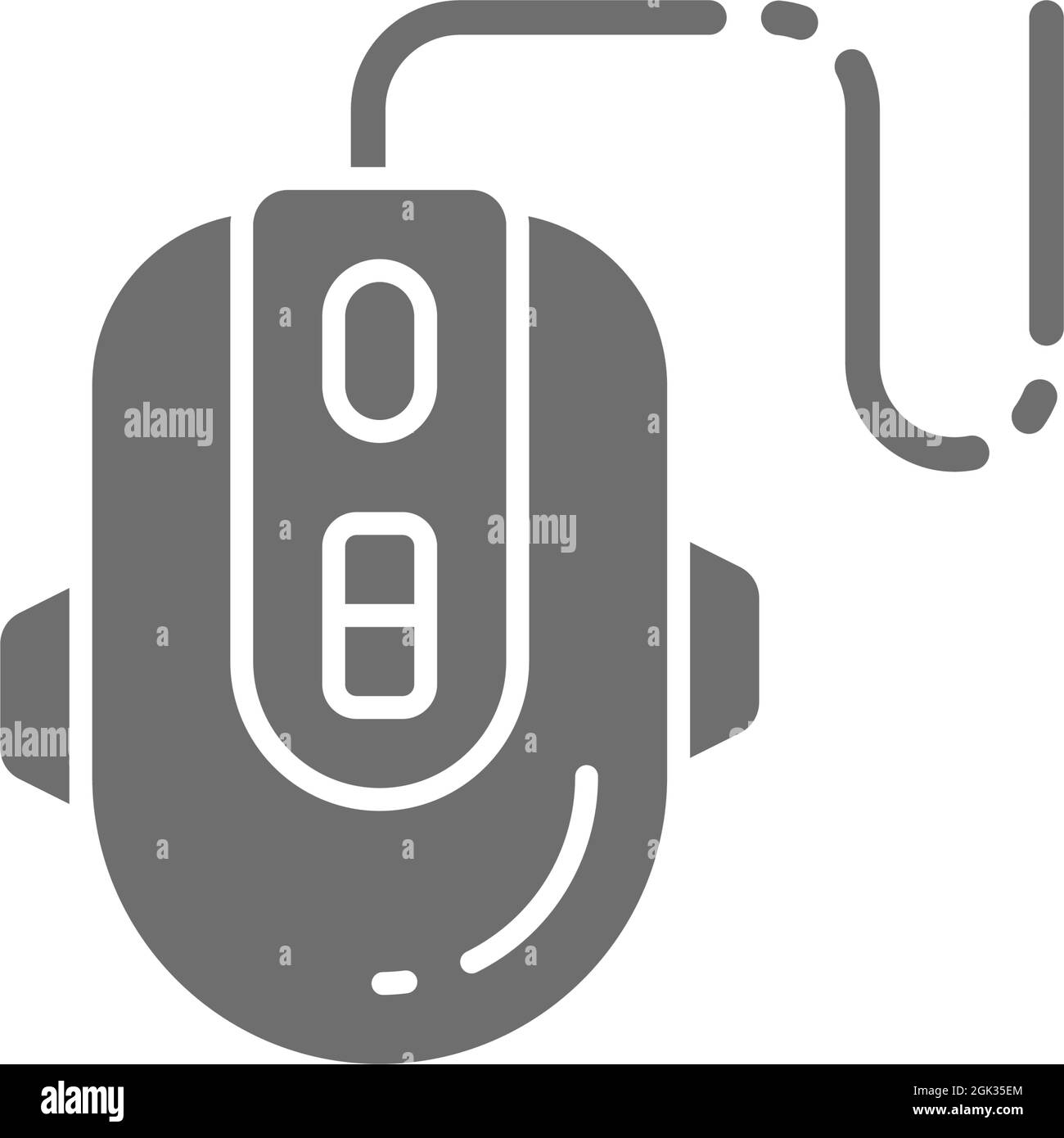 Computer gaming mouse grey icon. Isolated on white background Stock ...