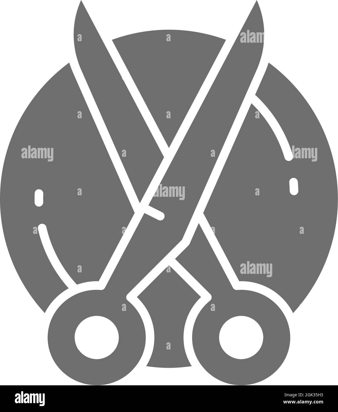 Grooming tools, scissors grey icon. Isolated on white background Stock ...