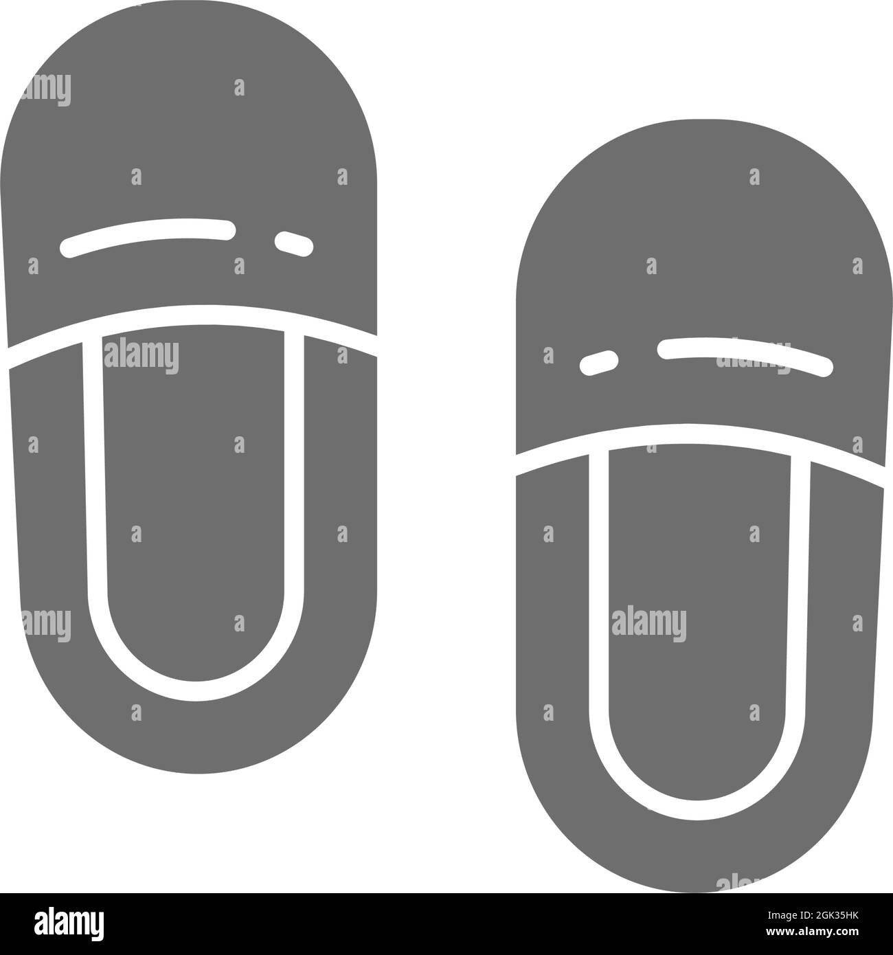 Home slippers grey icon. Isolated on white background Stock Vector ...