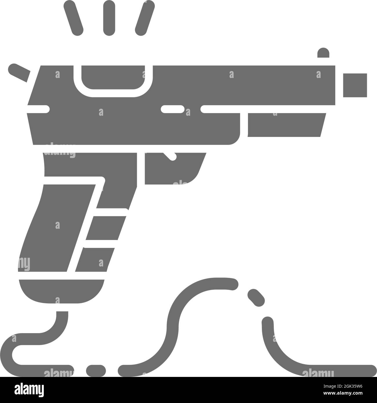 Game gun, pistol grey icon. Isolated on white background Stock Vector ...