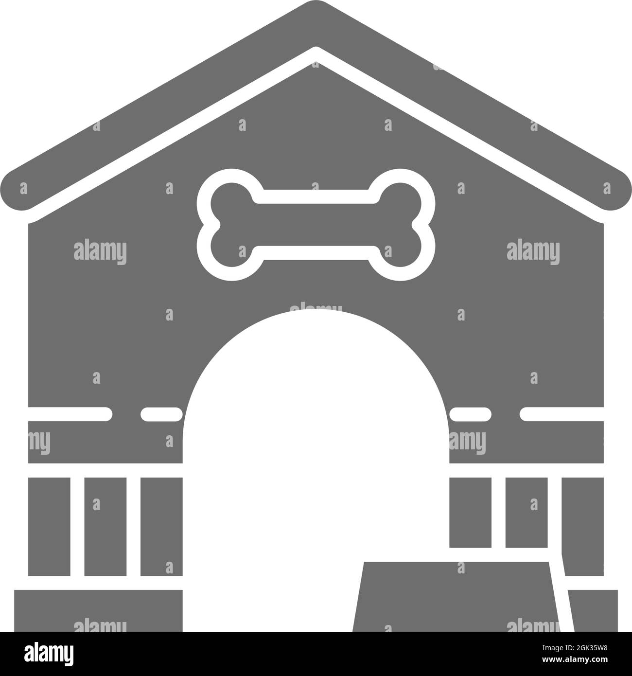 Booth with plate for dog grey icon Stock Vector Image & Art - Alamy