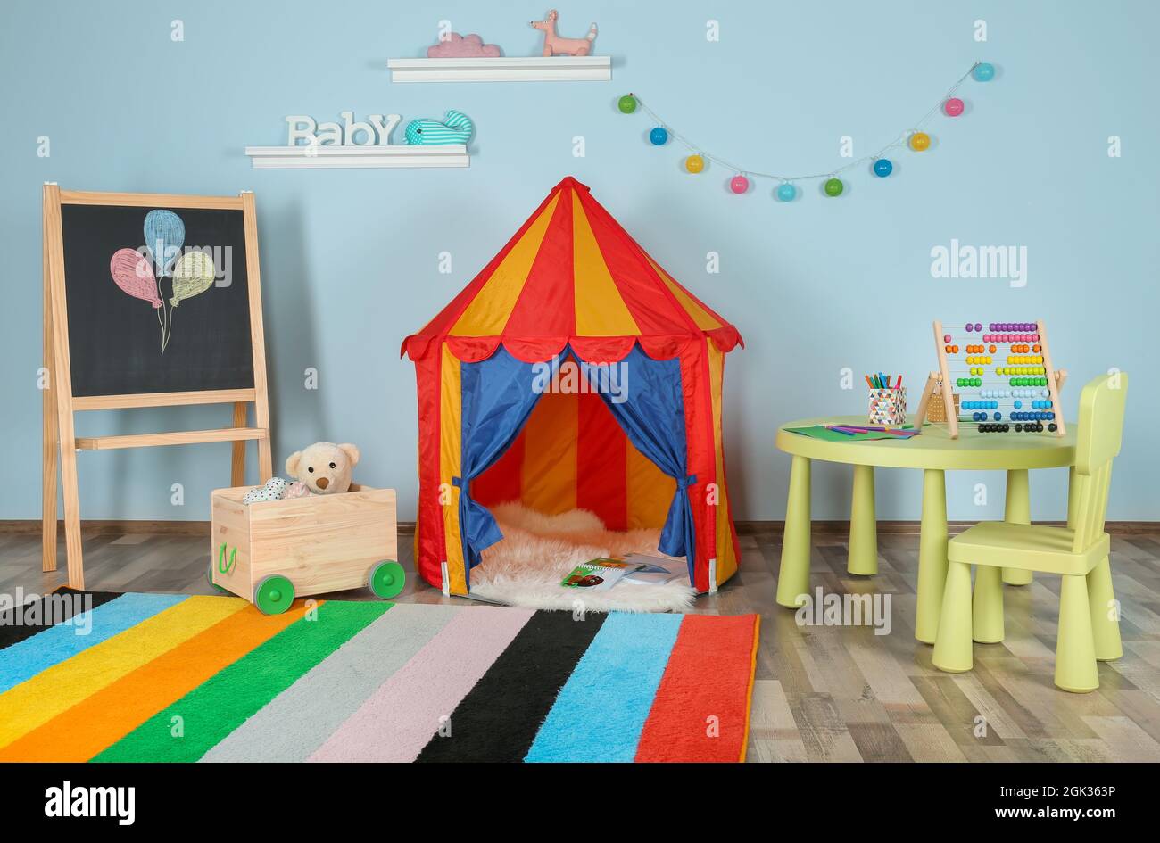 Interior of colorful playing room for kids Stock Photo - Alamy