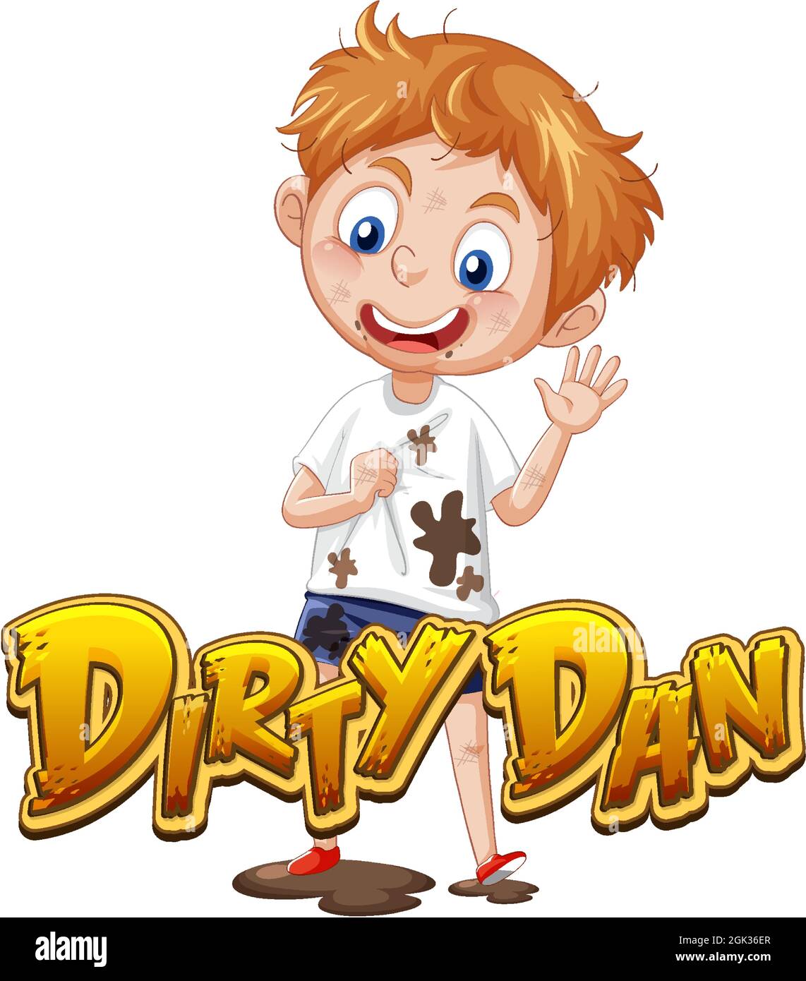 Dirty Dan logo text design with dirty boy illustration Stock Vector ...