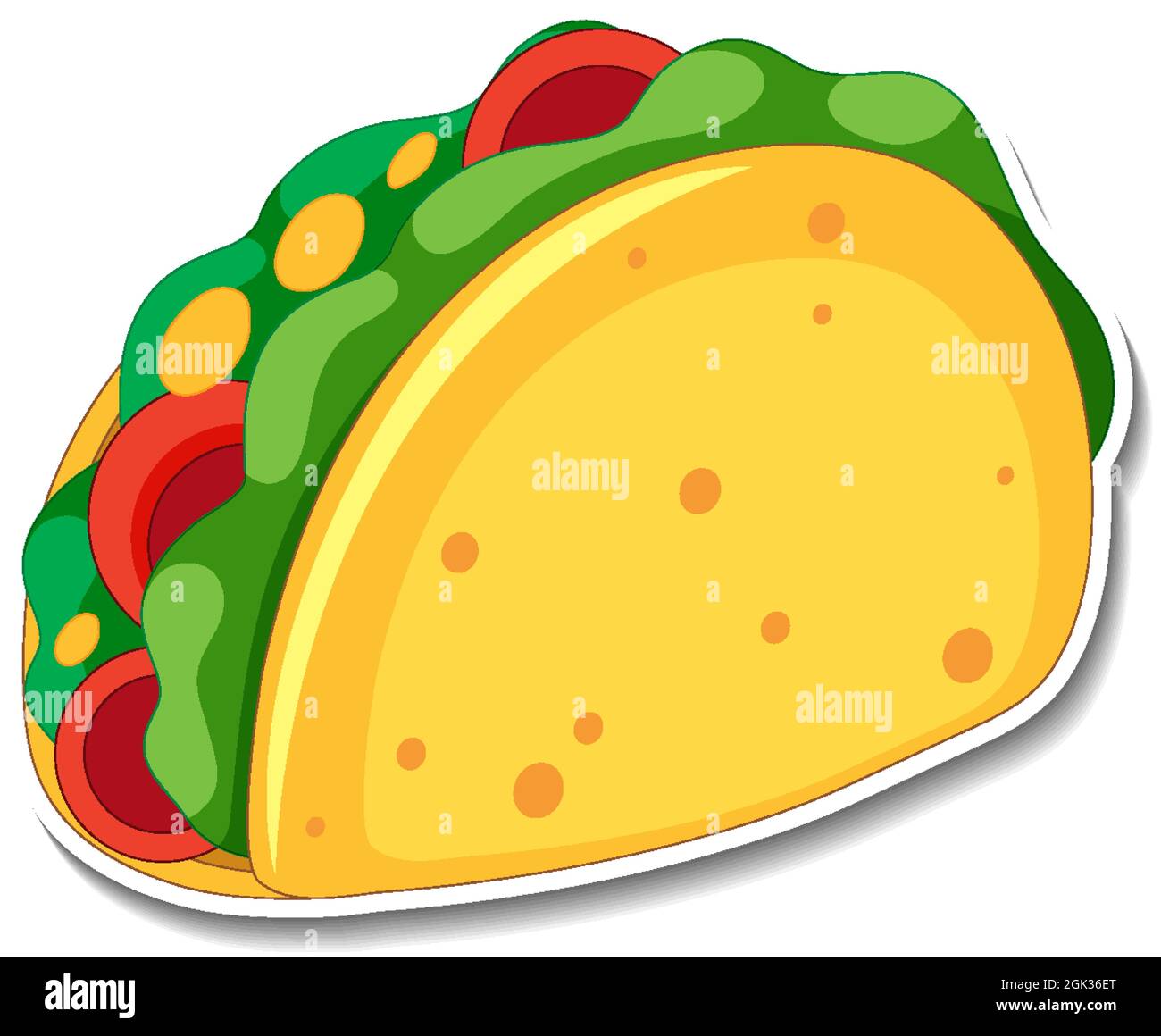 Taco sticker on white background illustration Stock Vector Image & Art ...