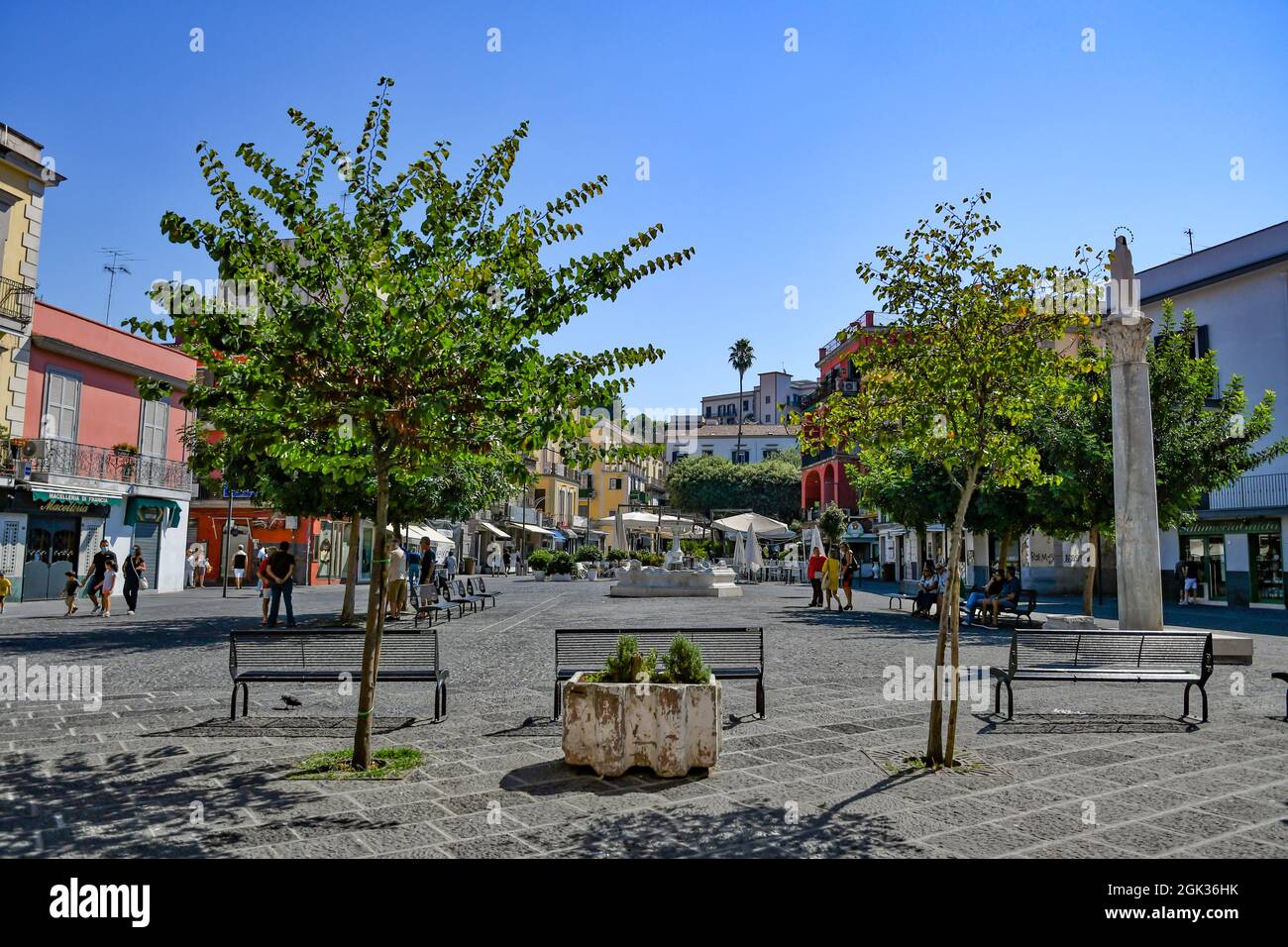 : The central square of Pozzuoli, an old town on the coast of the ...
