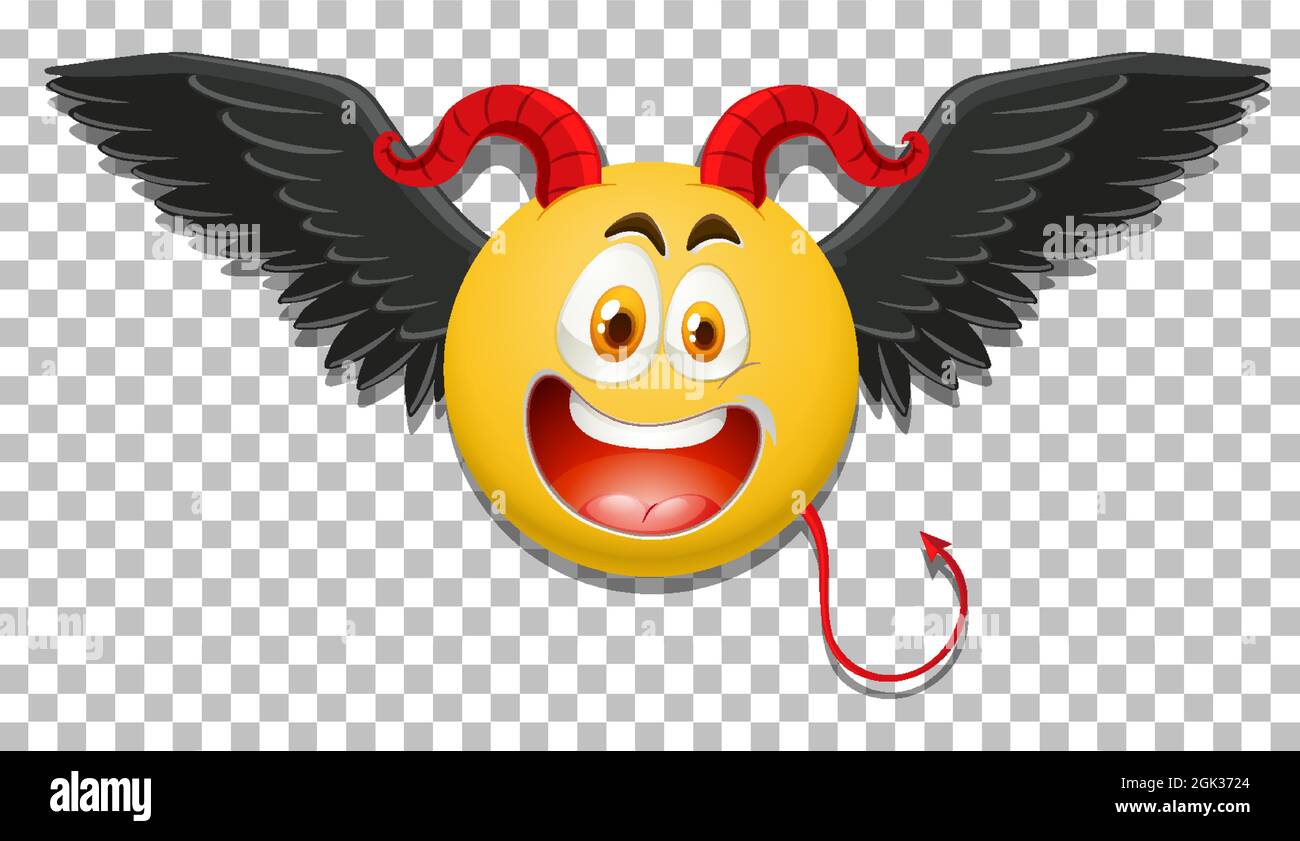Devil emoticon with facial expression illustration Stock Vector Image ...