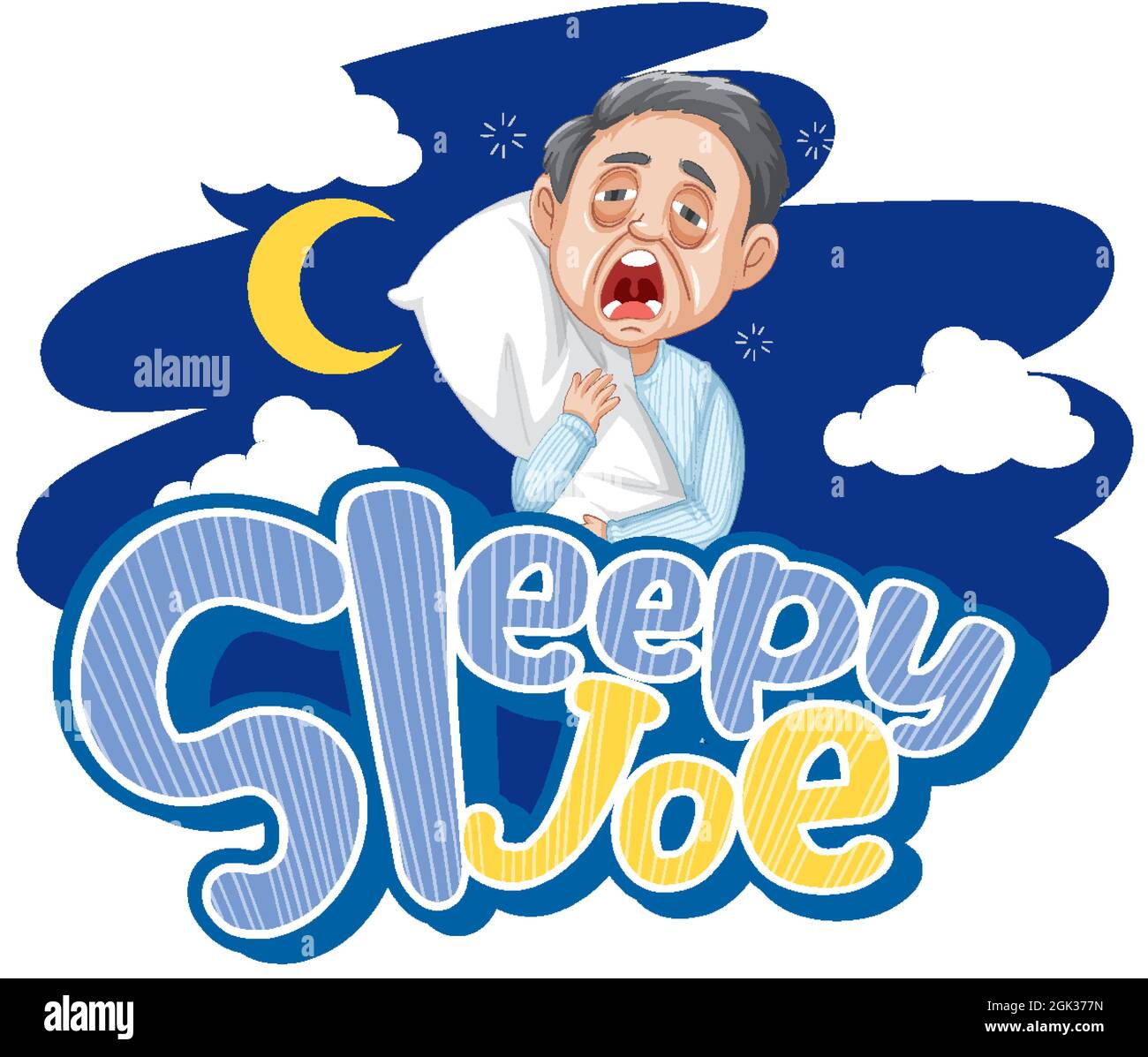 Sleepy Joe logo text design with sleepy old man illustration Stock ...