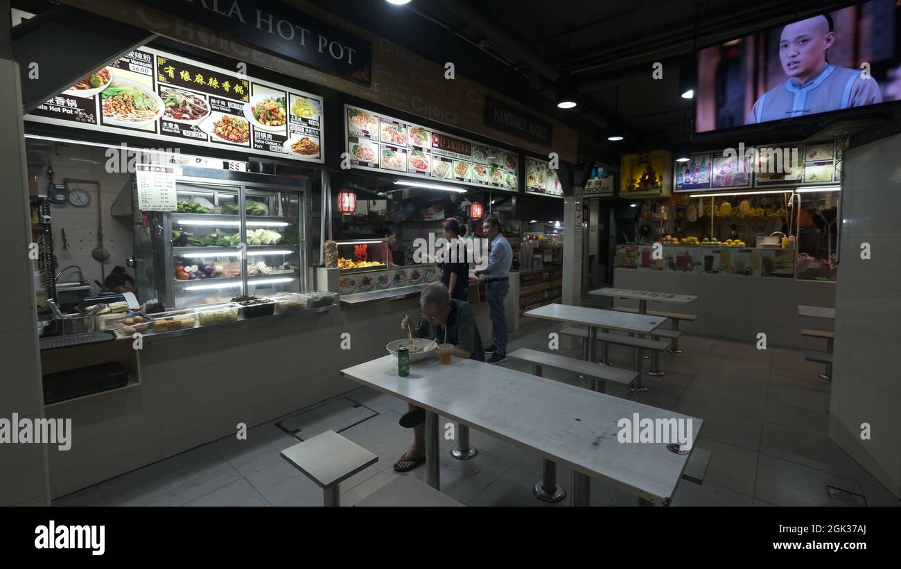 Food Court Geylang Road in Geylang Area Singapore at Night Stock Photo ...