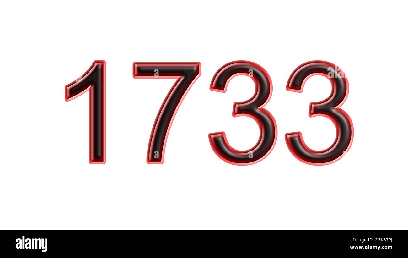red 1733 number 3d effect white background Stock Photo - Alamy