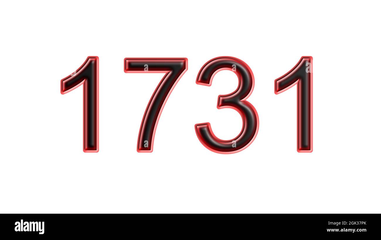 red 1731 number 3d effect white background Stock Photo - Alamy