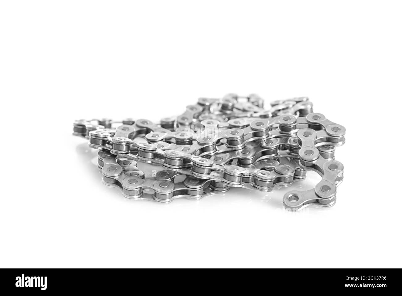 Bicycle chain on white background Stock Photo - Alamy