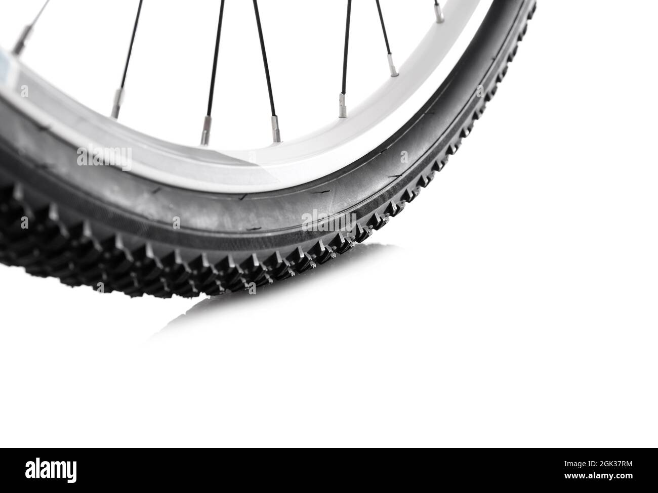 Bicycle wheel on white background Stock Photo - Alamy