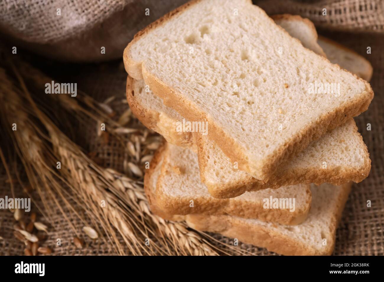 Delicious sliced white bread, closeup Stock Photo - Alamy