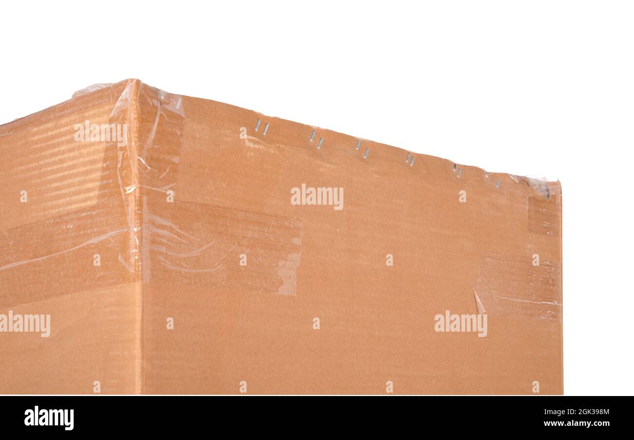 Very large cardboard box, isolated on white Stock Photo - Alamy