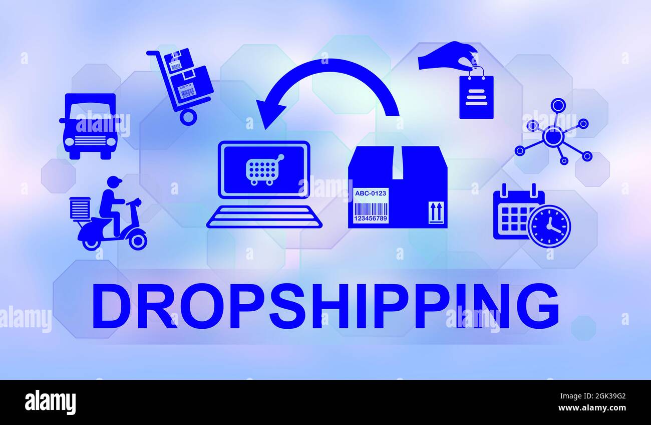 Illustration of a dropshipping concept Stock Photo - Alamy