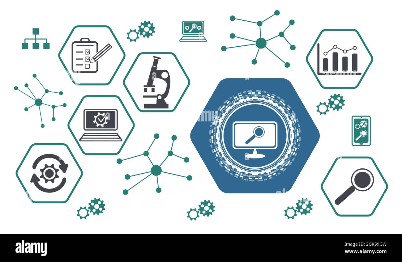 Concept software update icons Cut Out Stock Images & Pictures - Alamy