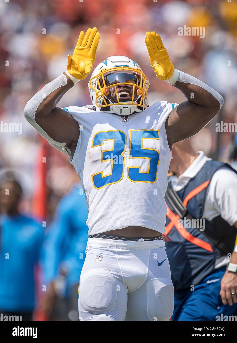 September 12, 2021: Los Angeles Chargers running back Larry Rountree ...