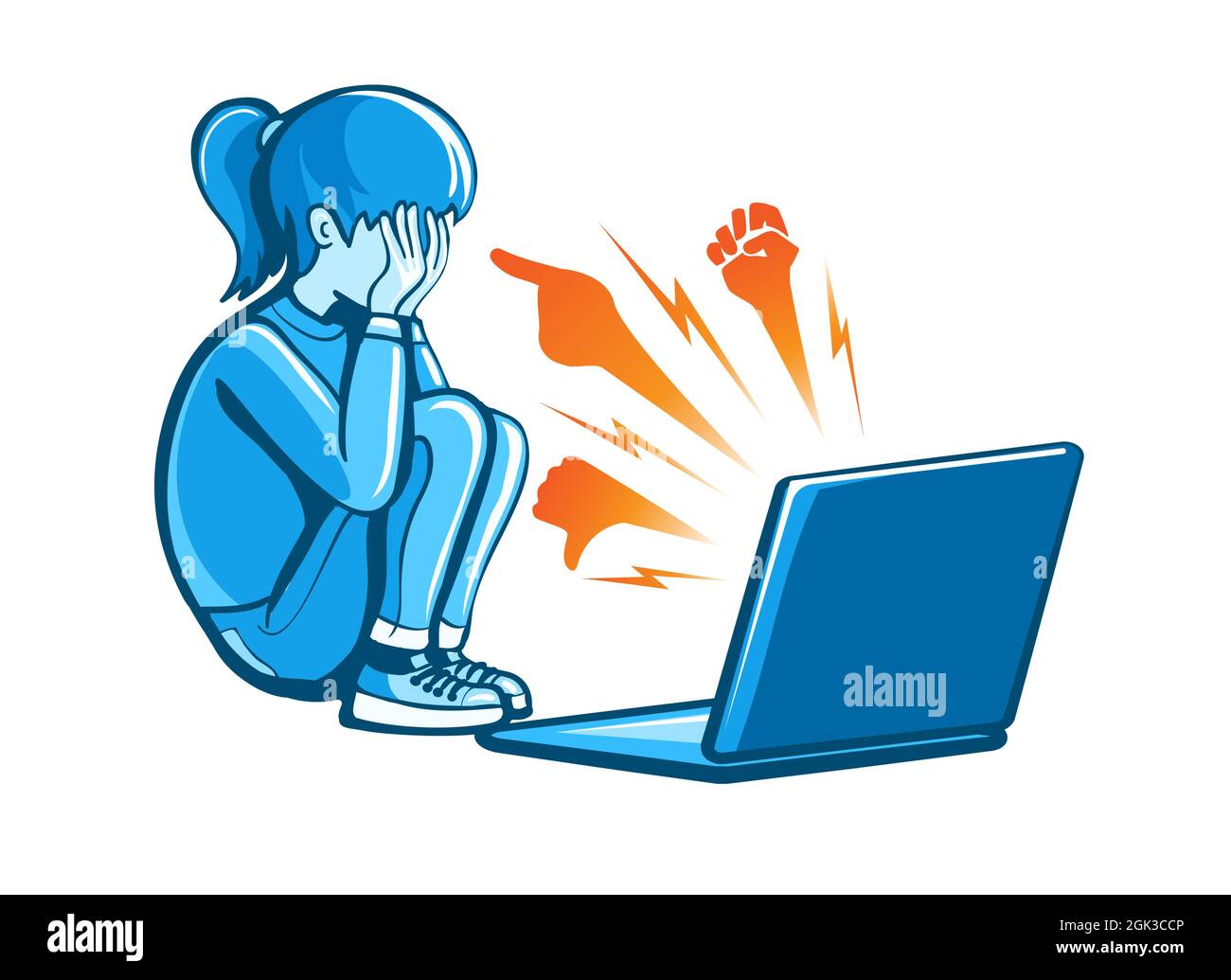Cyberbullying girl icon Stock Vector Image & Art - Alamy