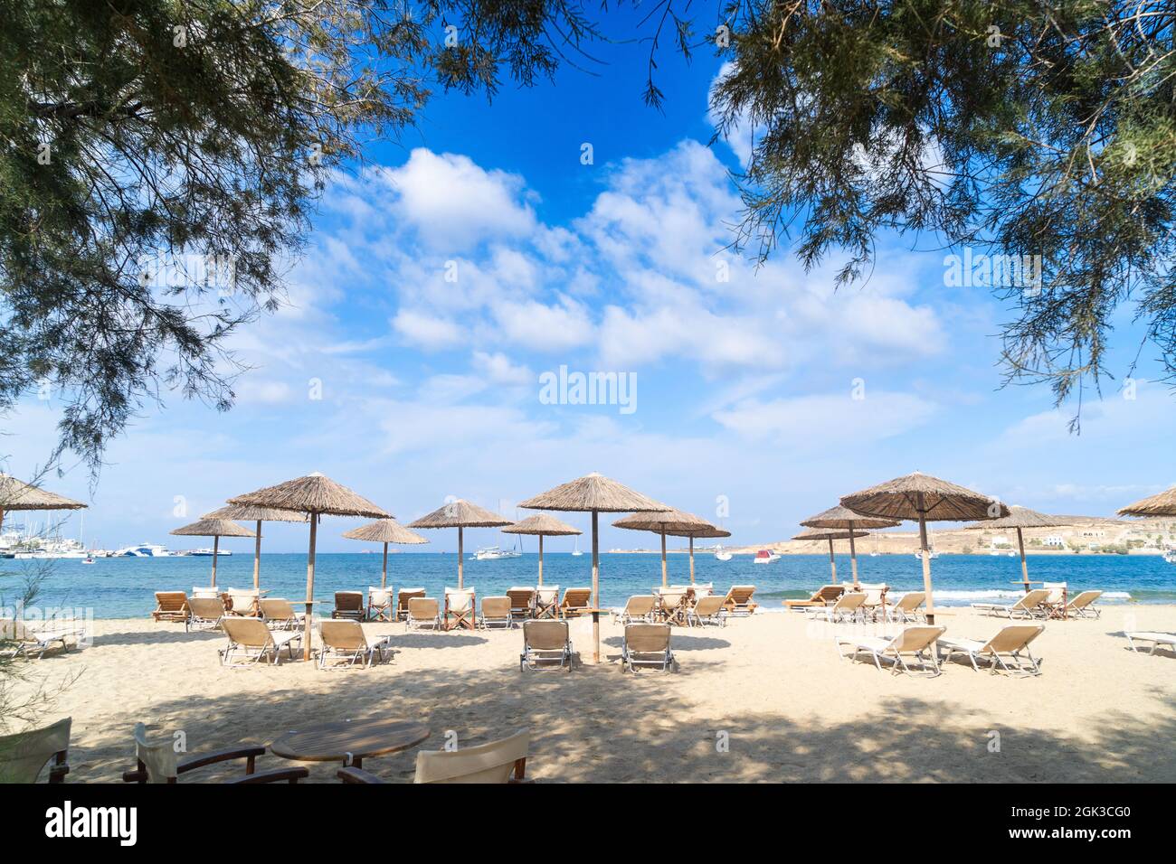 Romantic beach at greek island Stock Photo - Alamy
