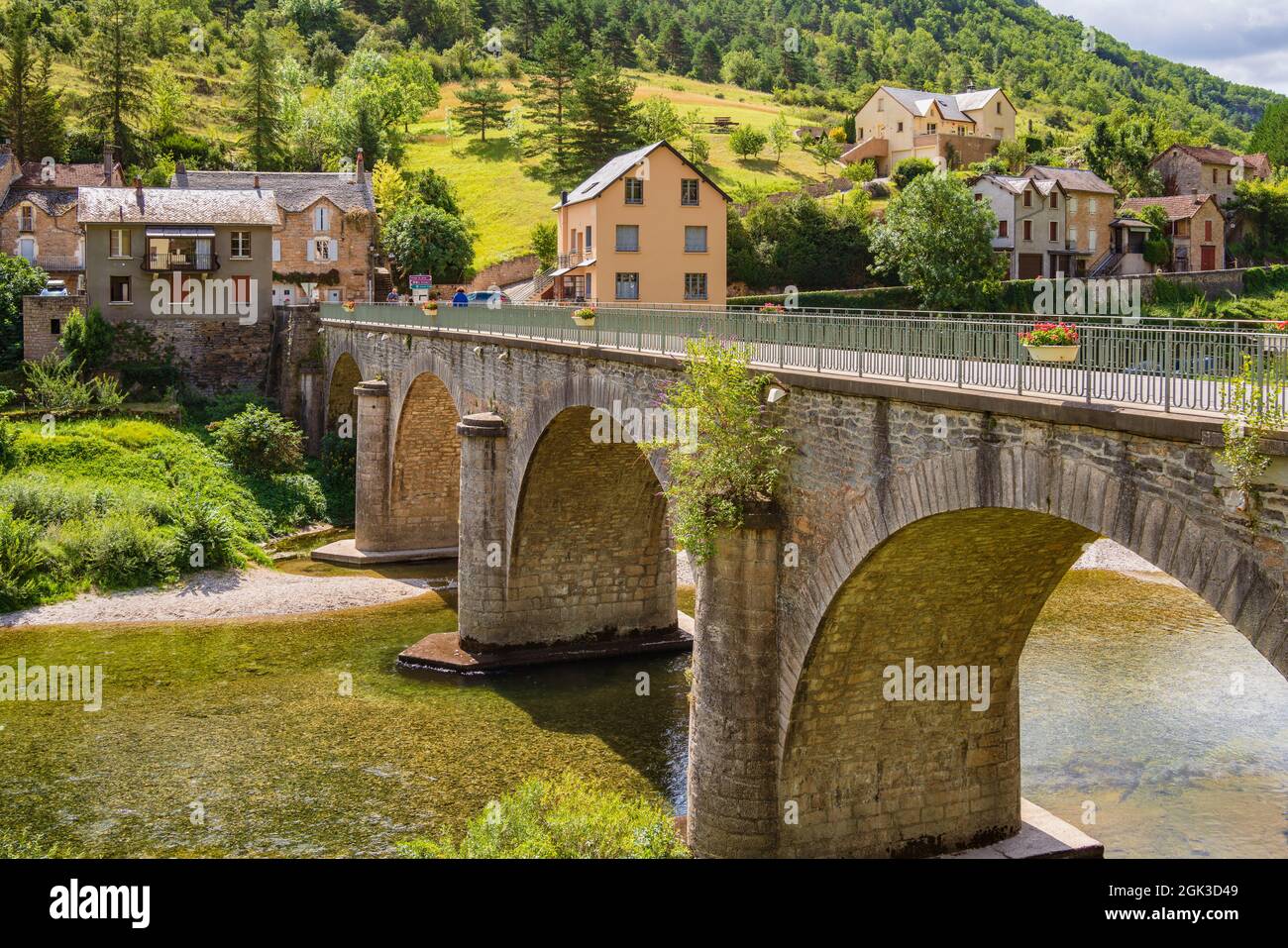 Bridge over river Tarn in Gorges du Tarn, France Stock Photo - Alamy