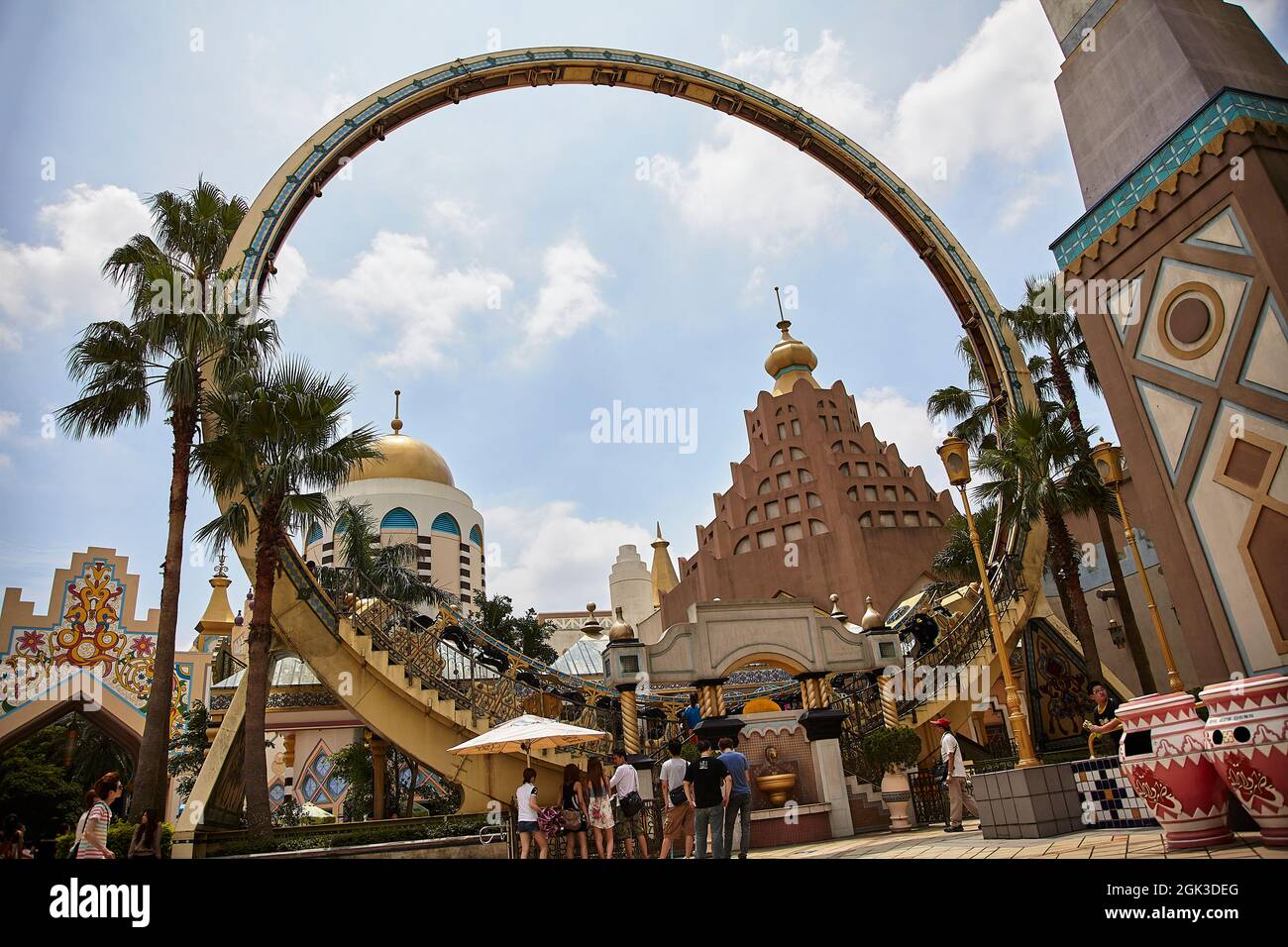 View of the ring of fire ride at the Leofoo theme park in Taiwan Stock ...