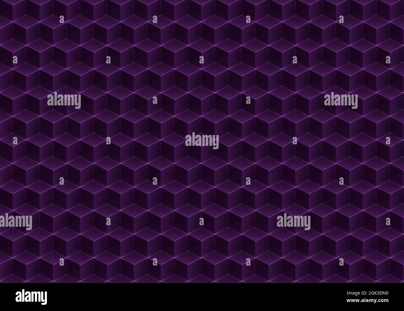 Beautiful seamless repeating pattern formed by purple 3D cubes with ...