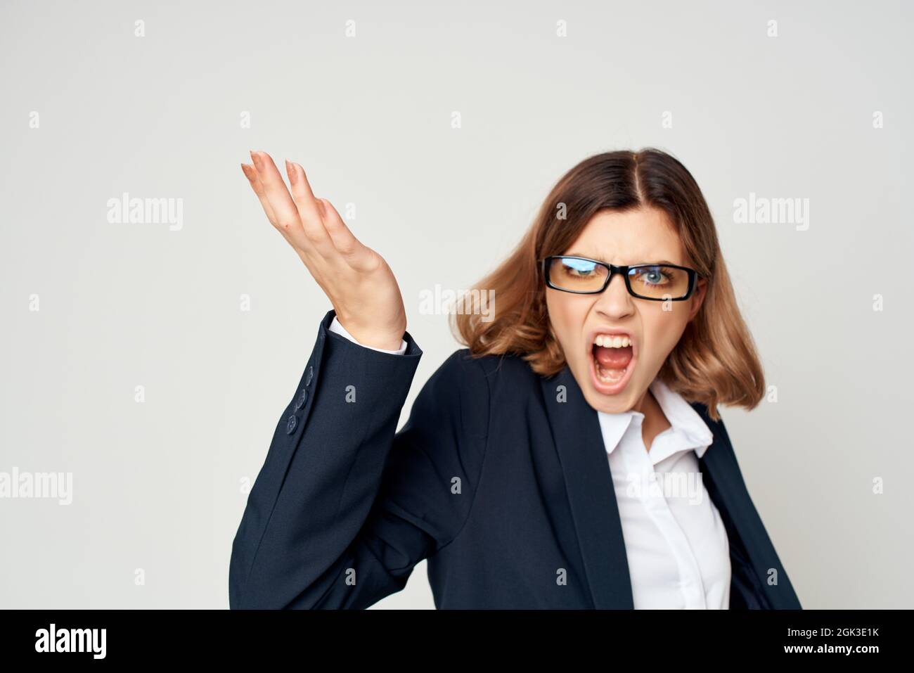 Business woman in suit work official self-confidence manager Stock ...