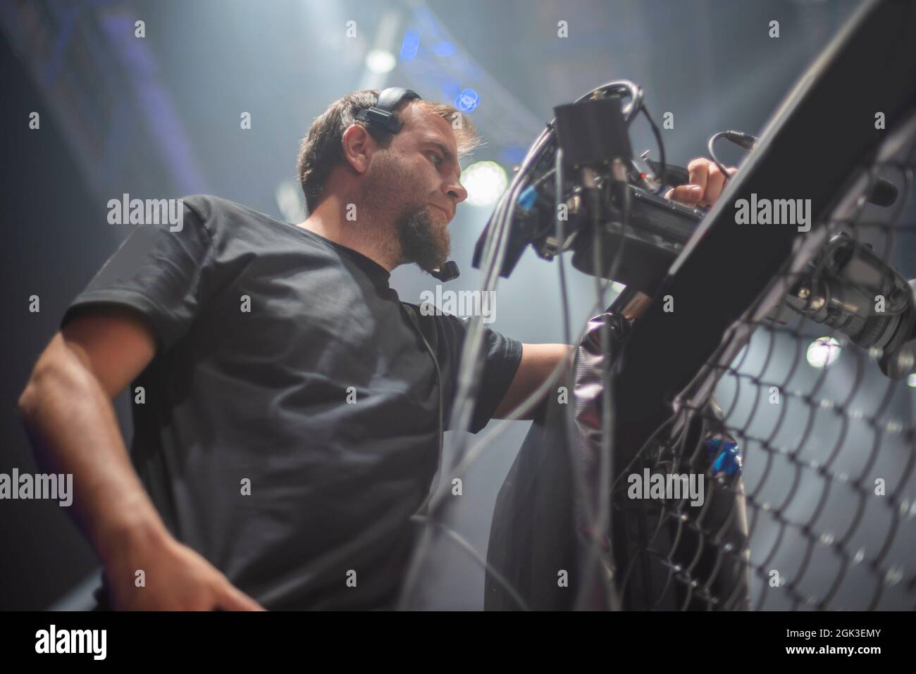 the operator is broadcasting live from the ring Stock Photo - Alamy
